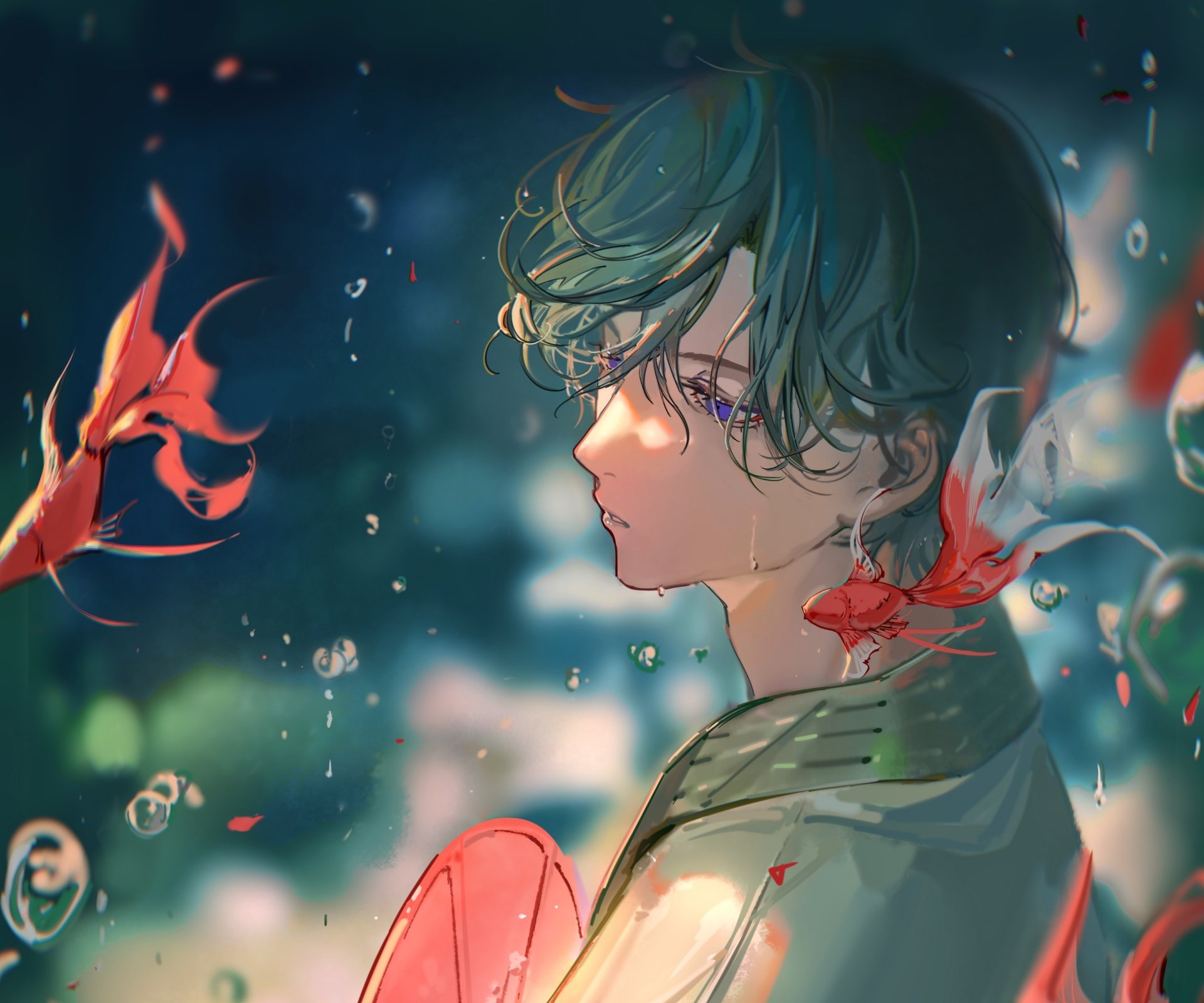 Download Underwater Anime Boy Anime Boy HD Wallpaper