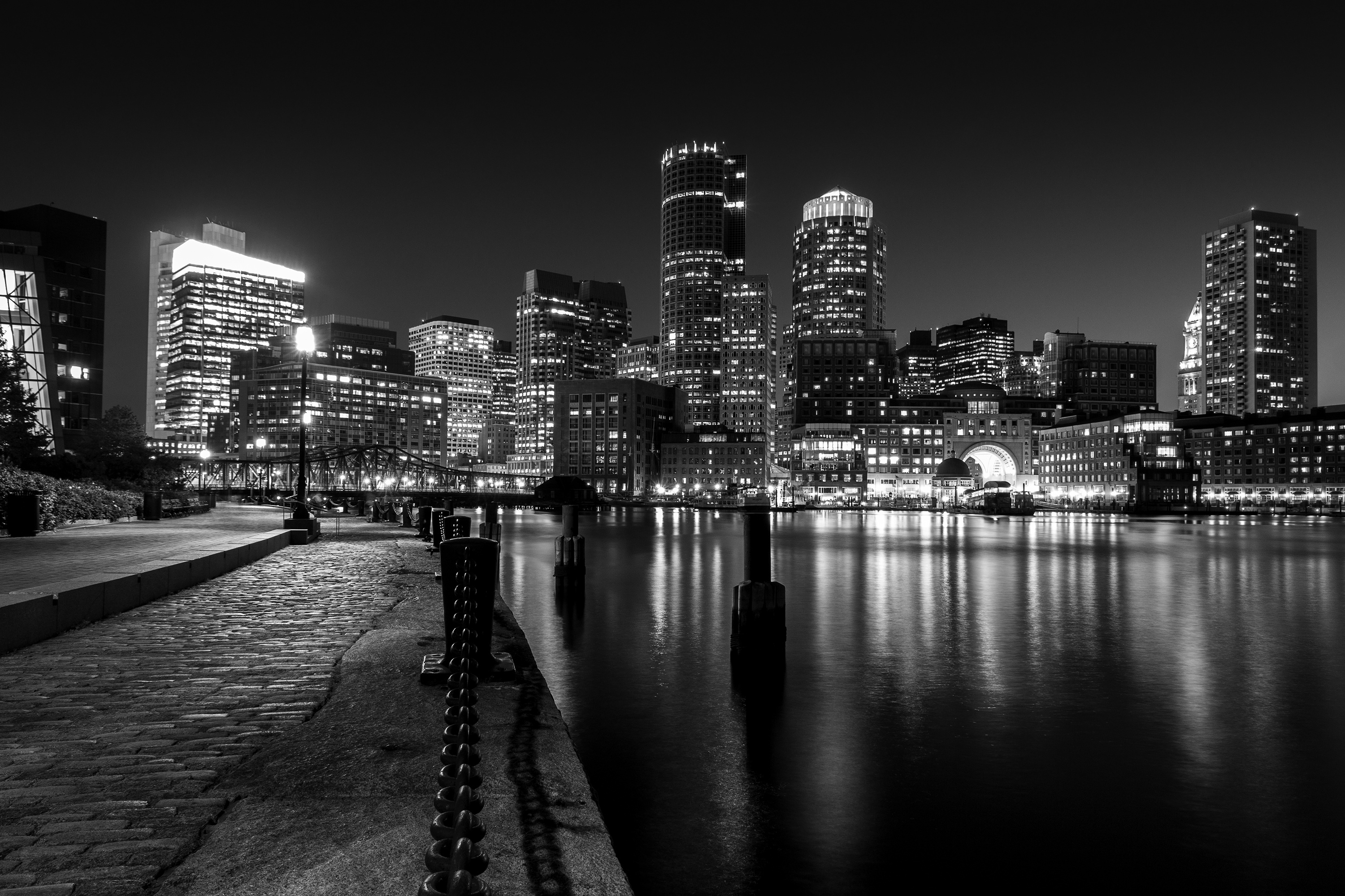 Download Black & White Man Made Boston HD Wallpaper