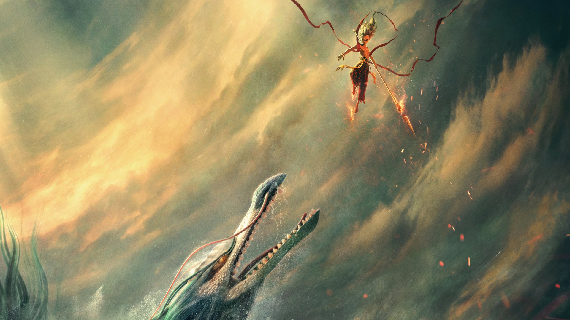 Ne Zha: Flame & Scale (8K) | Ne Zha vs Sea Serpent — Ultra HD | Mythic ...