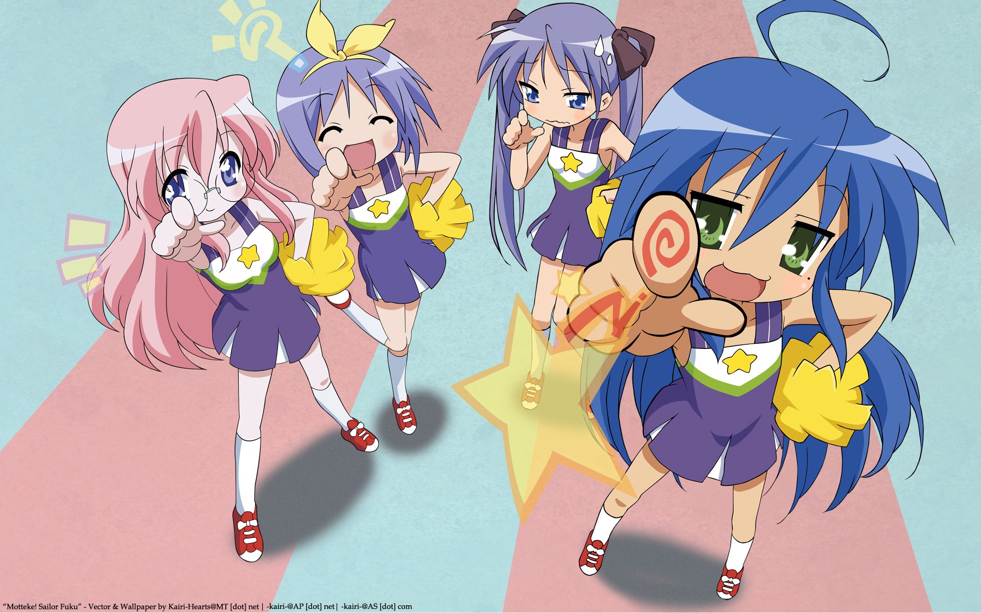 Lucky Star Anime HD Wallpaper: Cheerful Schooldays in Vivid Color