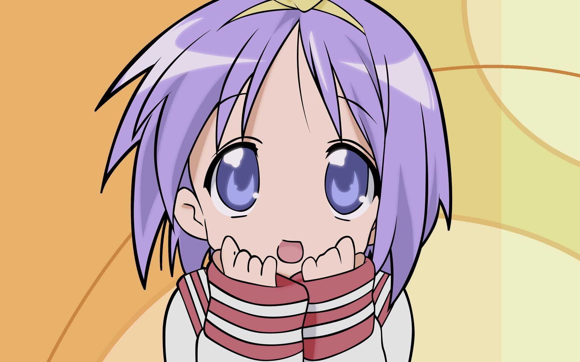 Lucky Star HD Wallpaper — Wide-Eyed Purple Cutie | 1920x1200 ...