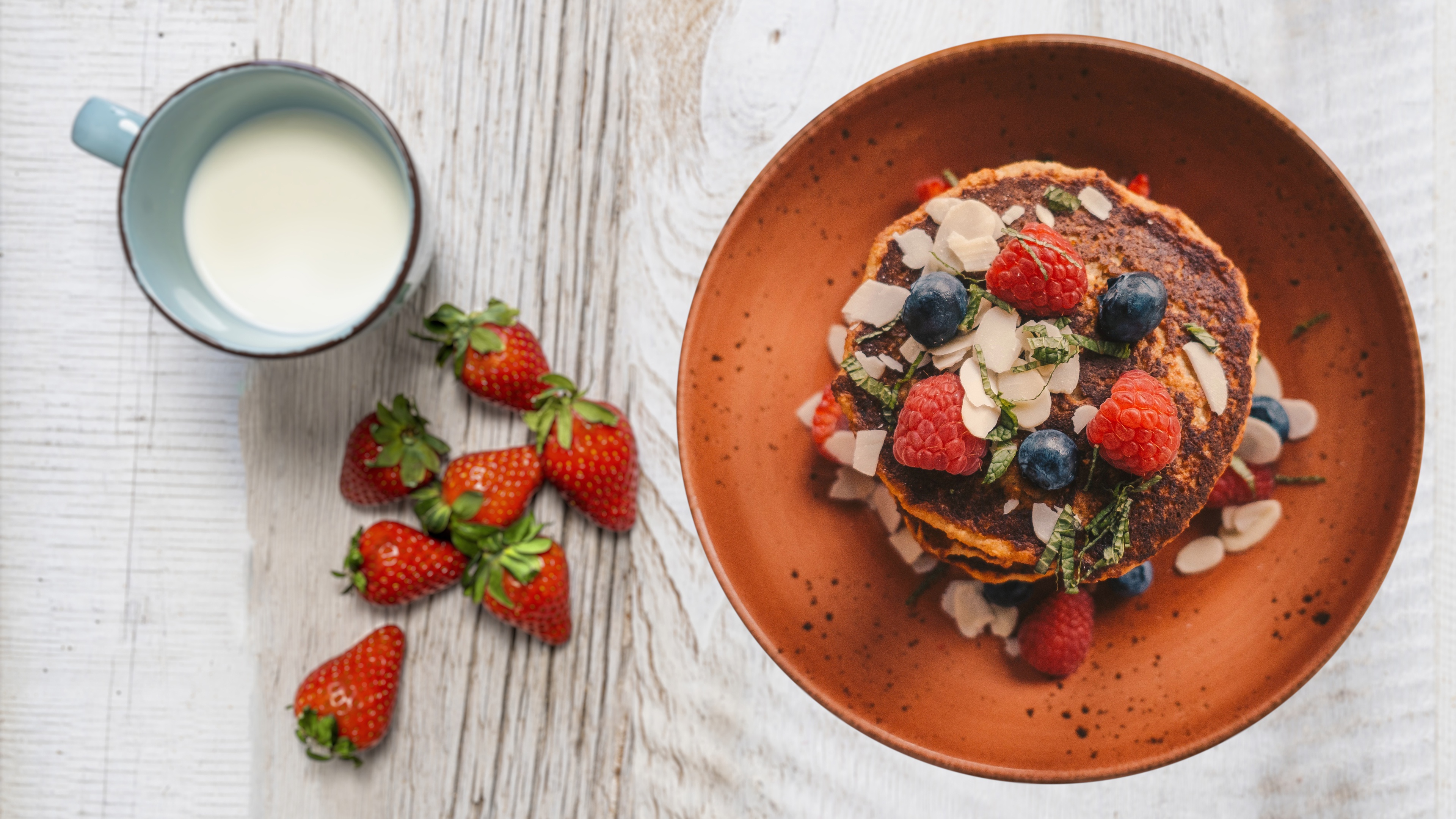 Download Breakfast Still Life Food Pancake 4k Ultra HD Wallpaper