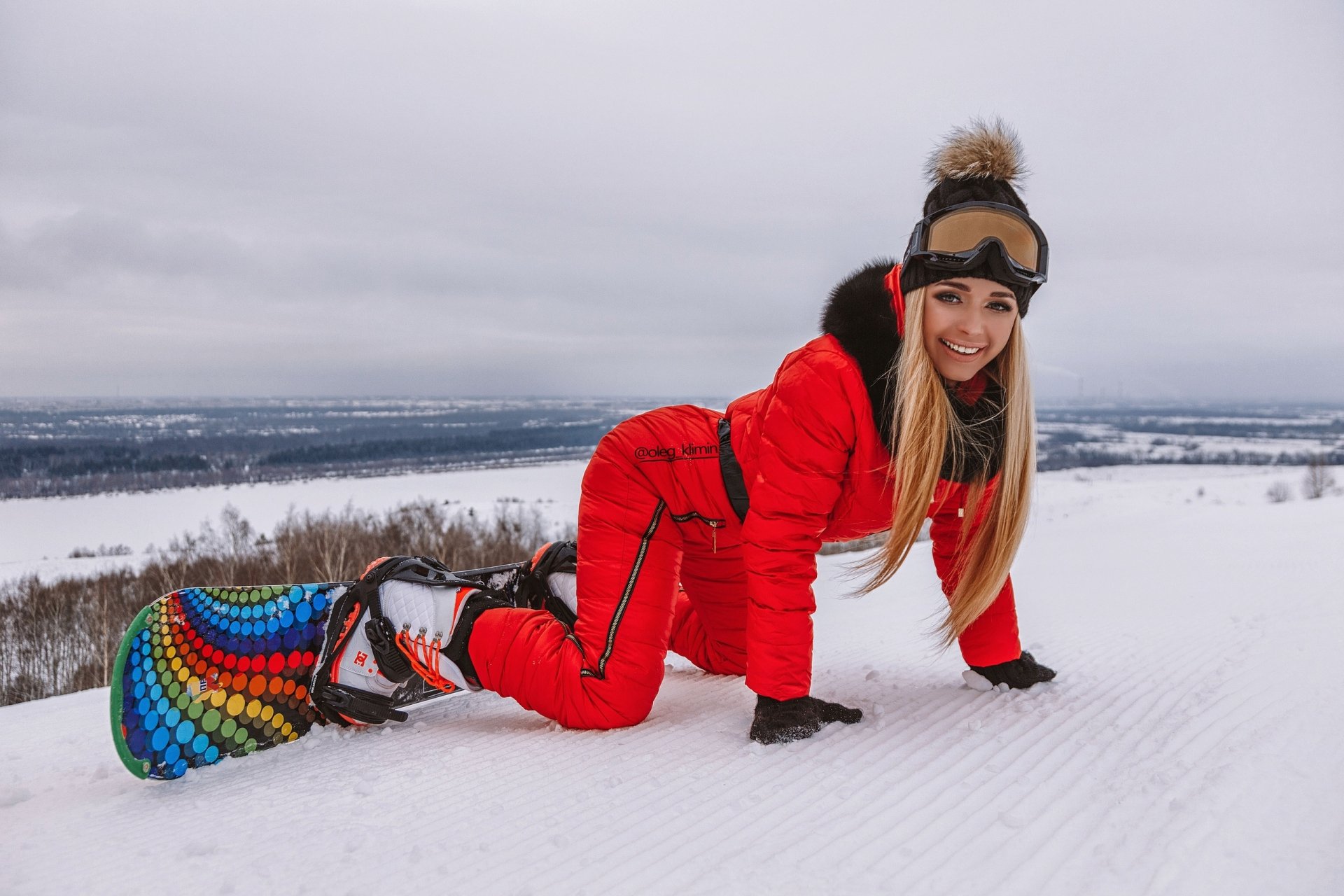 Download Blonde Snowboarding Sports HD Wallpaper