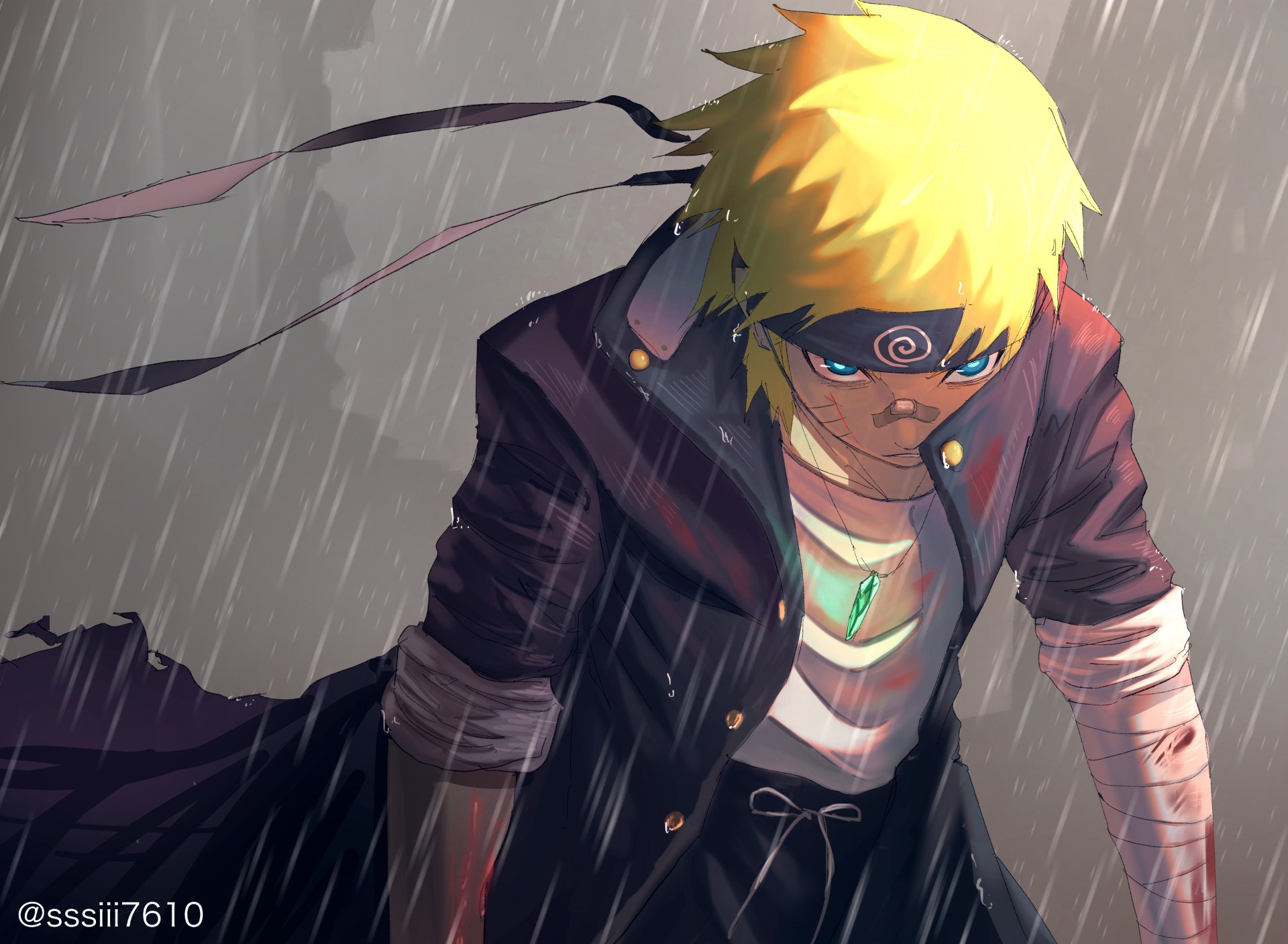 Naruto Uzumaki 4K Ultra HD Anime Wallpaper – Bold Ninja in the Rain ...
