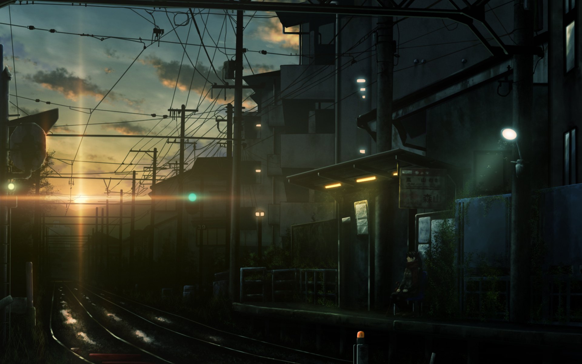Download Sunset Anime Train Station Anime Sunset HD Wallpaper