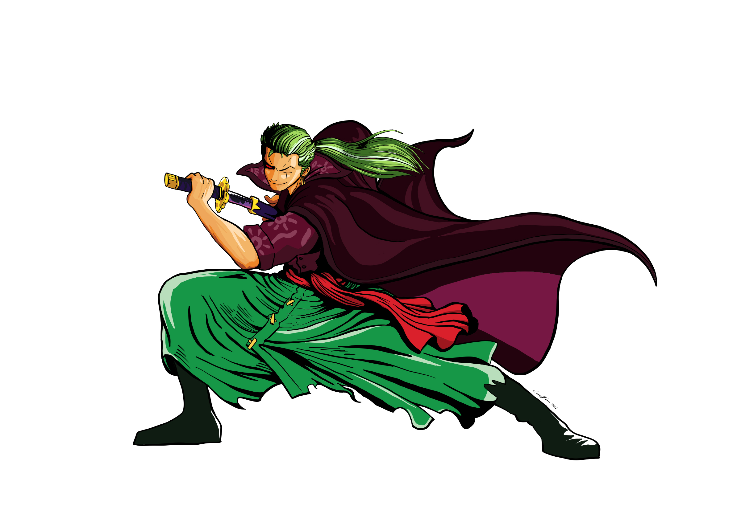 Zoro defeated Mihawk by GunnarJK