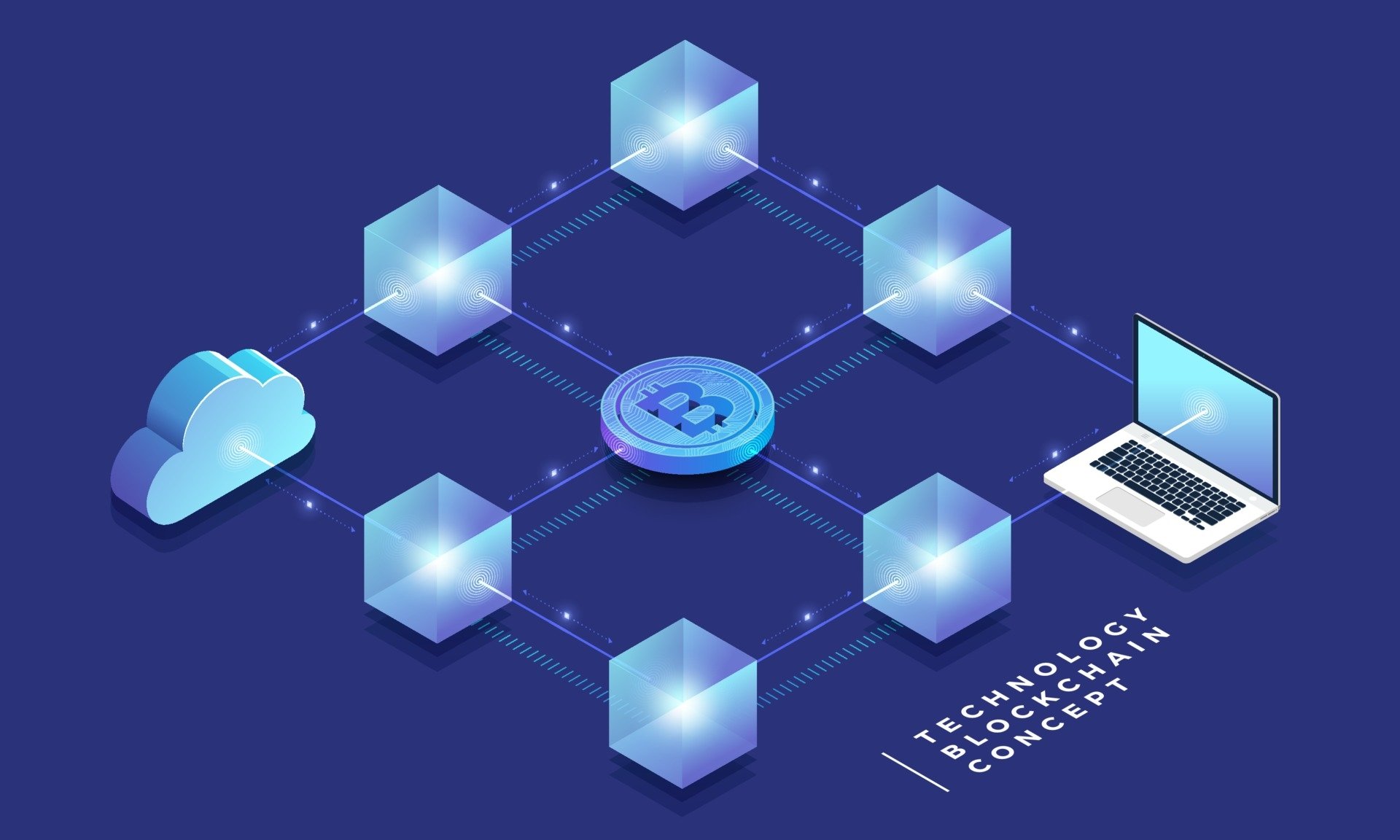 Download Technology Blockchain HD Wallpaper