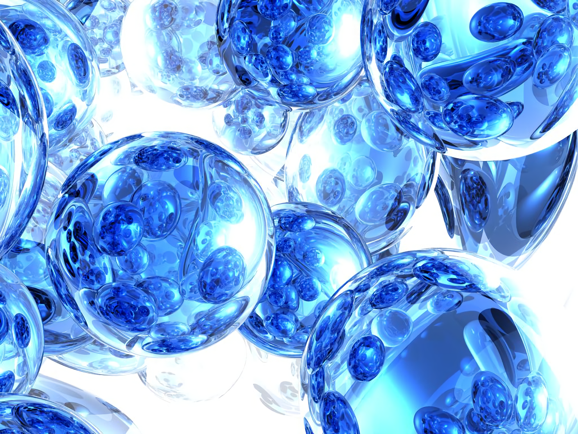 Abstract Blue Spheres - HD Wallpaper