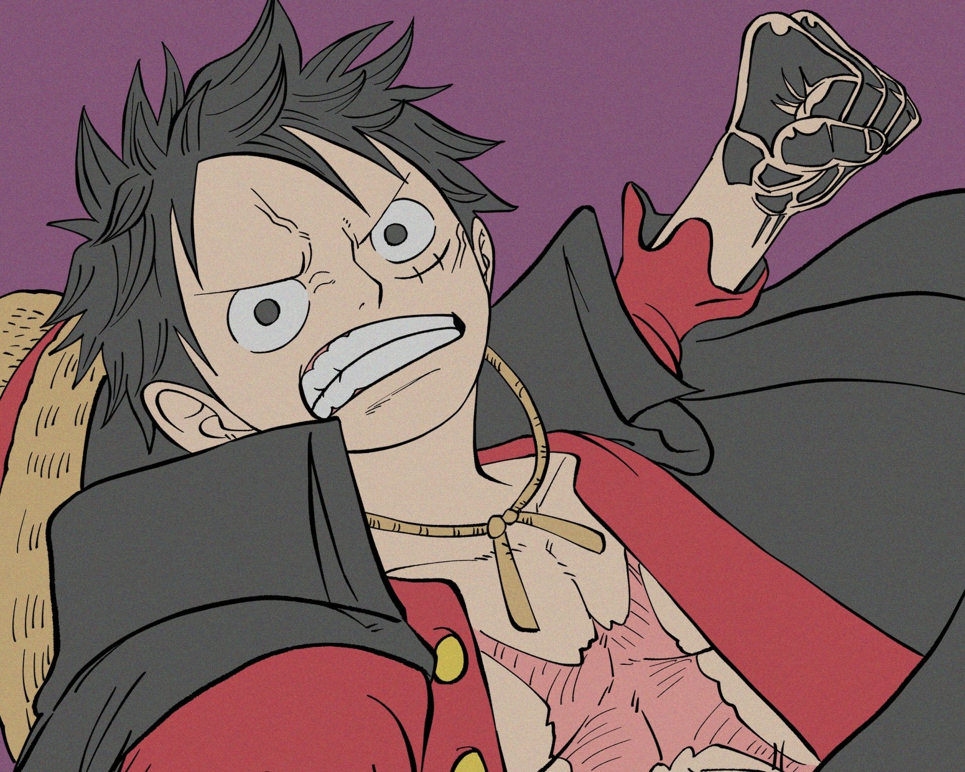 One Piece HD Wallpaper: Monkey D. Luffy in Action by Riku | 2506x2004 ...