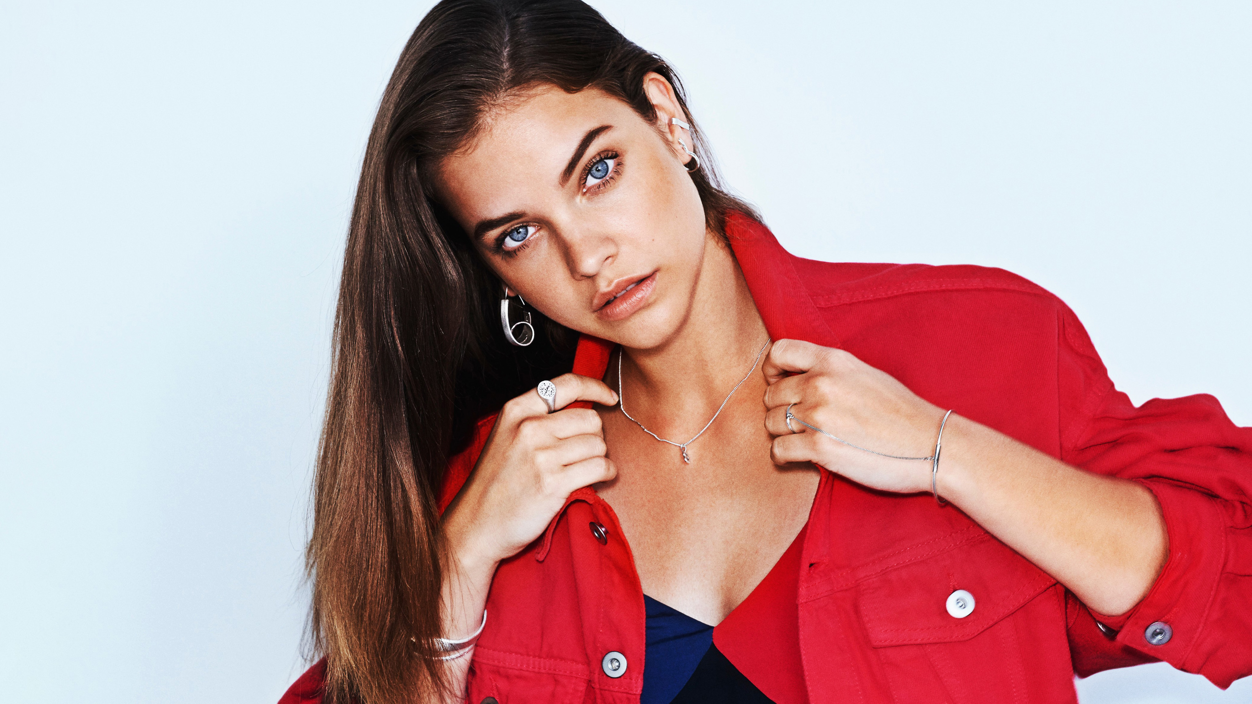 Download Blue Eyes Brunette Hungarian Model Celebrity Barbara Palvin 4k ...