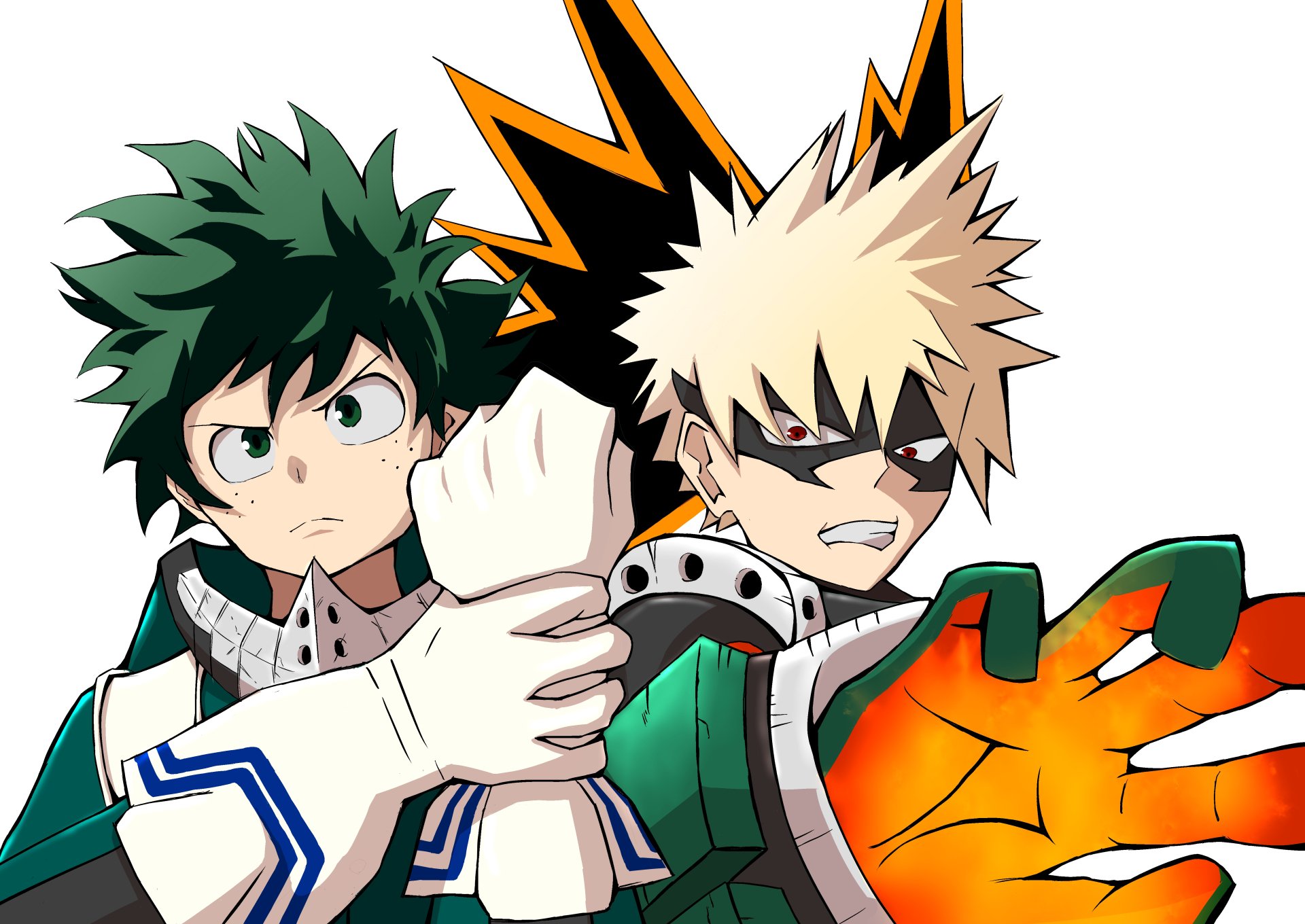 My Hero Academia: Bakugou & Midoriya 4K Ultra HD Wallpaper by ヒモ