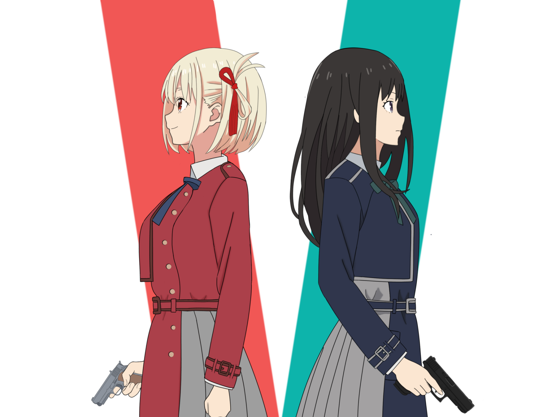 Lycoris Recoil HD Wallpaper: Takina Inoue & Chisato Nishikigi Portrait ...