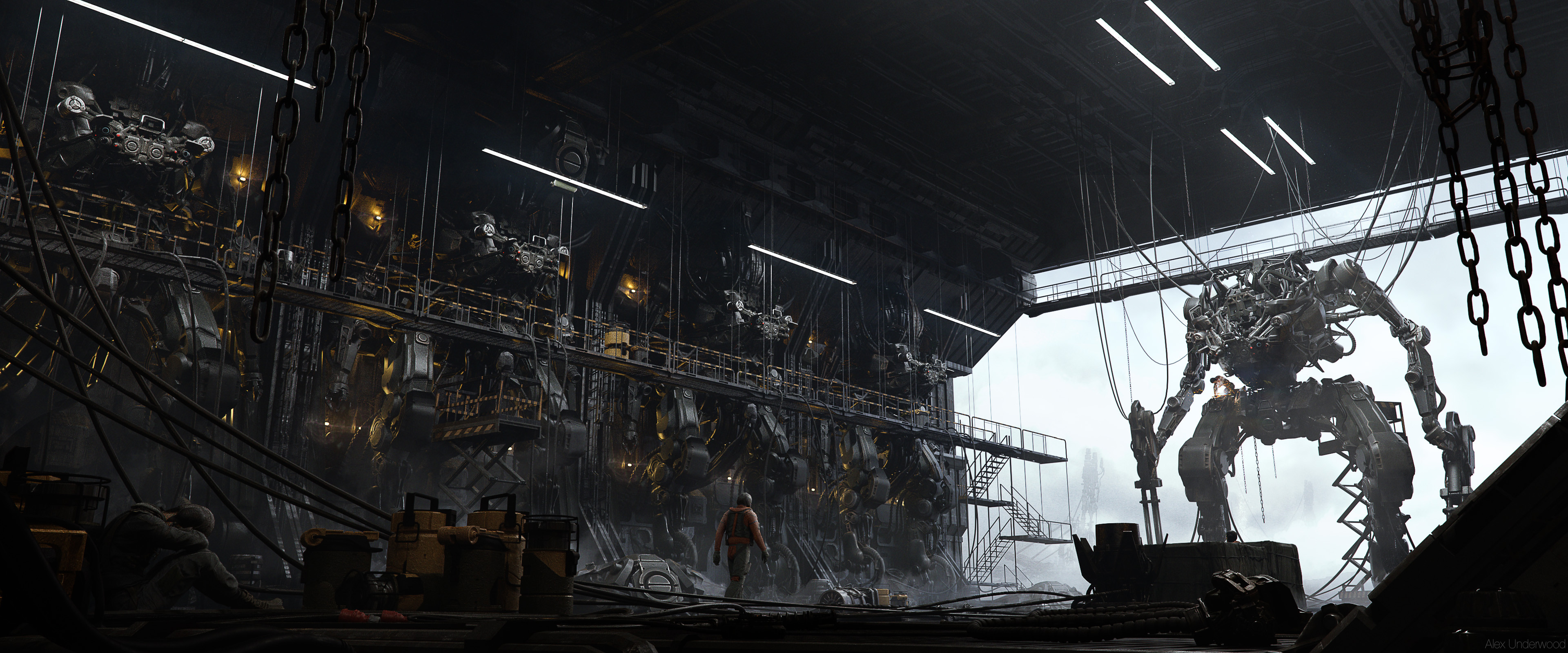 Download Sci Fi Mech HD Wallpaper by Alex Underwood