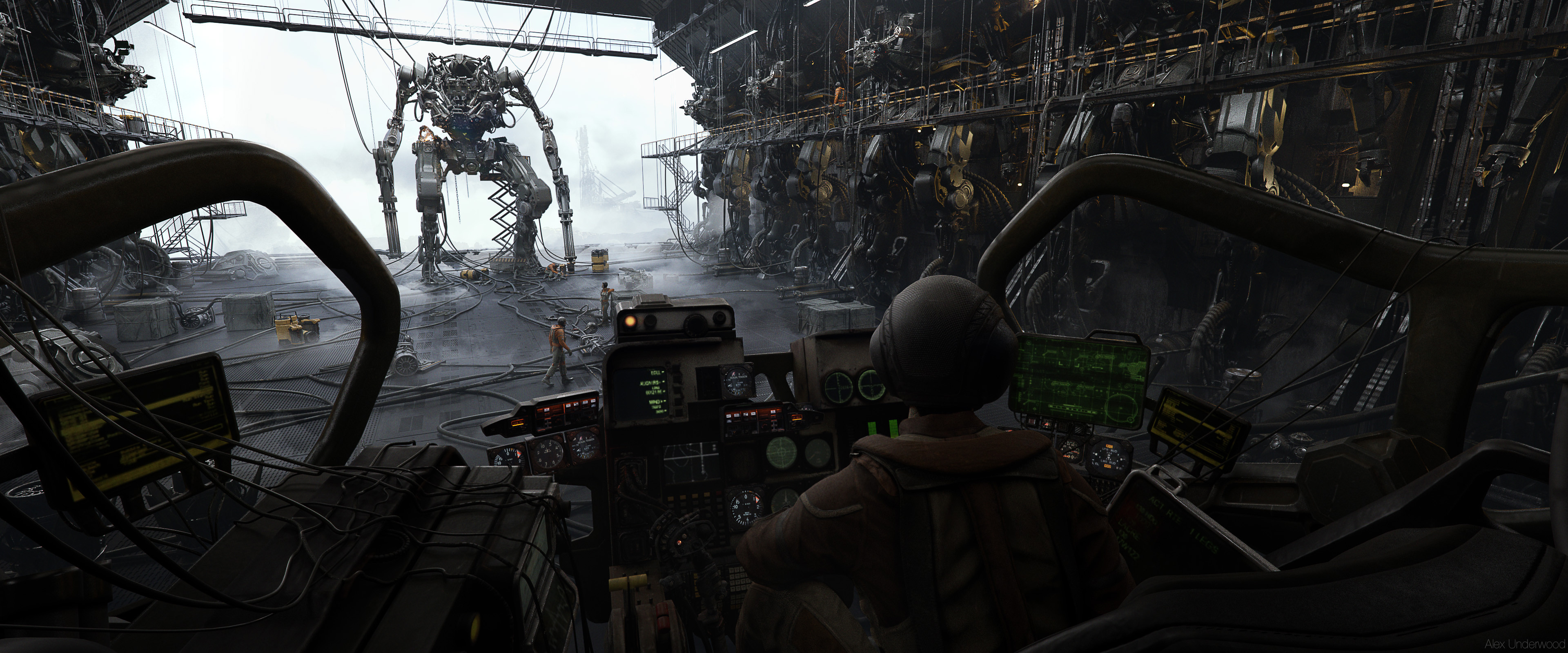 Download Sci Fi Mech HD Wallpaper by Alex Underwood