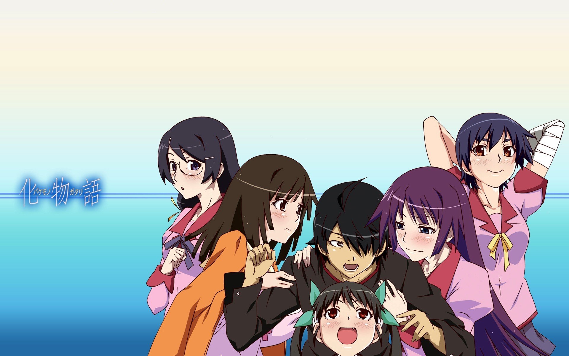 Monogatari Series HD: Iconic Characters United in Vibrant Style
