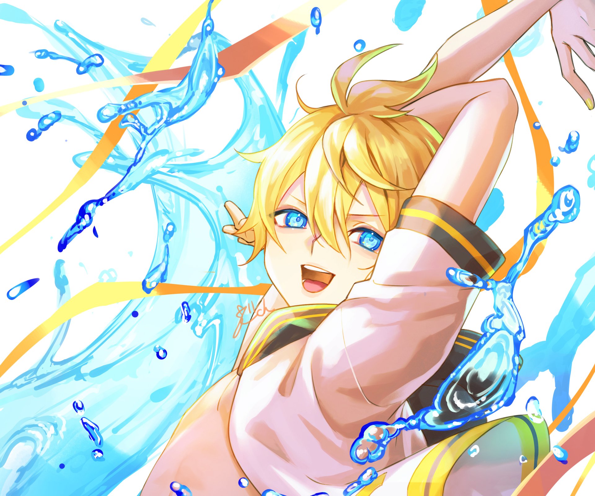 Download Len Kagamine Anime Vocaloid HD Wallpaper