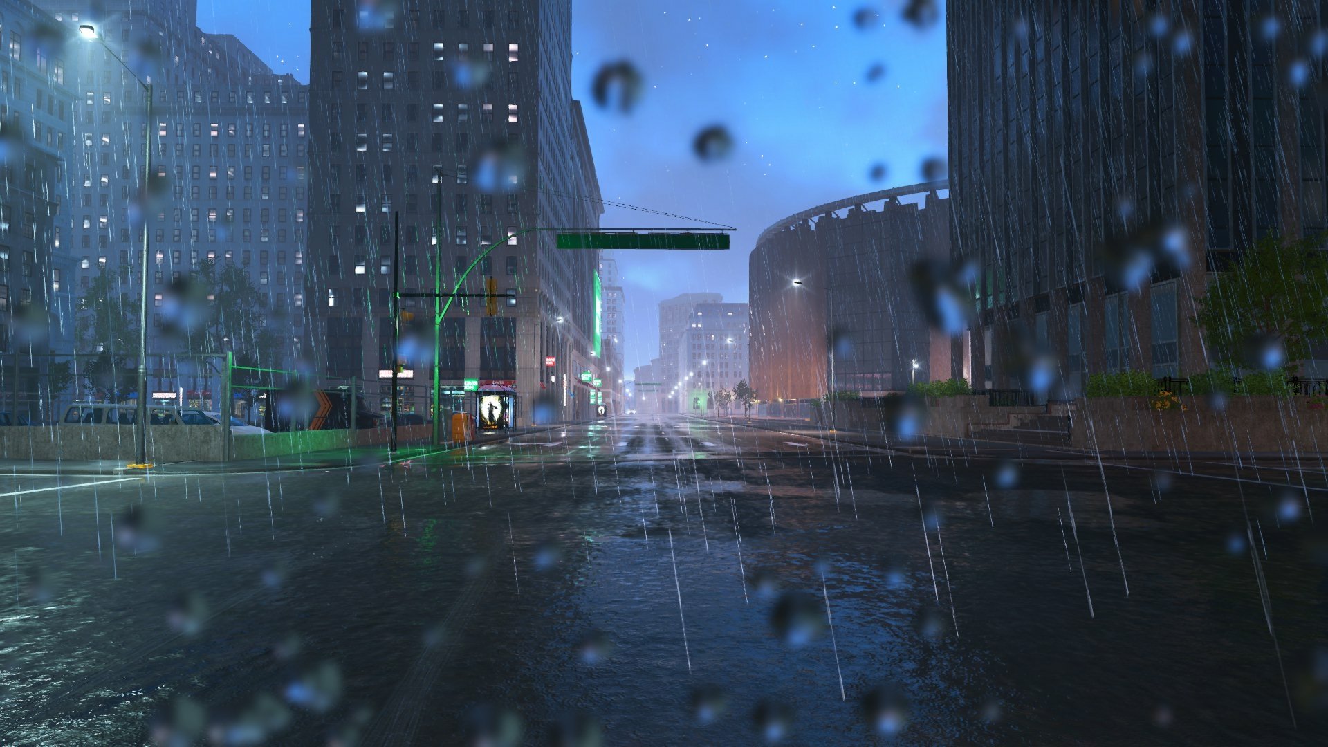 street in rain by countachLover123