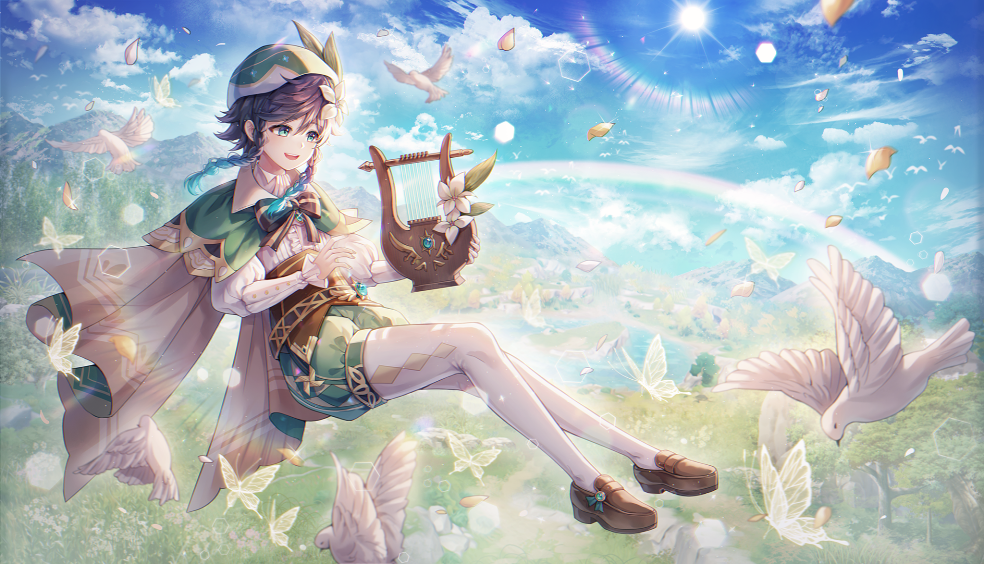 Venti, Genshin Impact — Wind's Bard (HD Wallpaper)