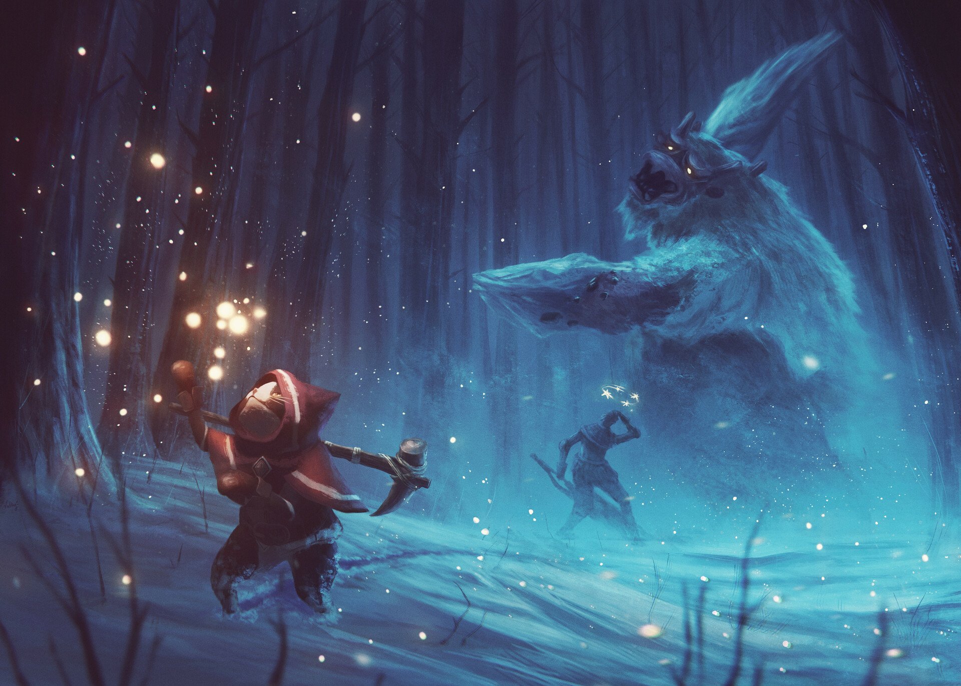 Download Fantasy Creature Boss Fight HD Wallpaper by Valky