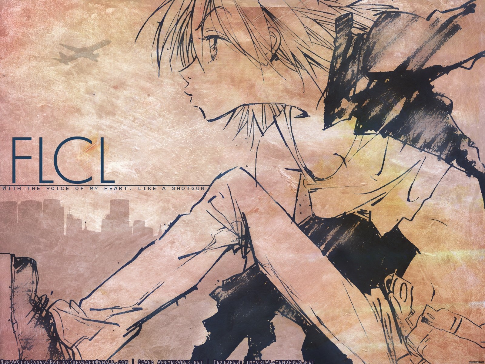 FLCL HD Wallpaper: Electric Youth Anime Art | 1600x1200 | Wallpaper Abyss