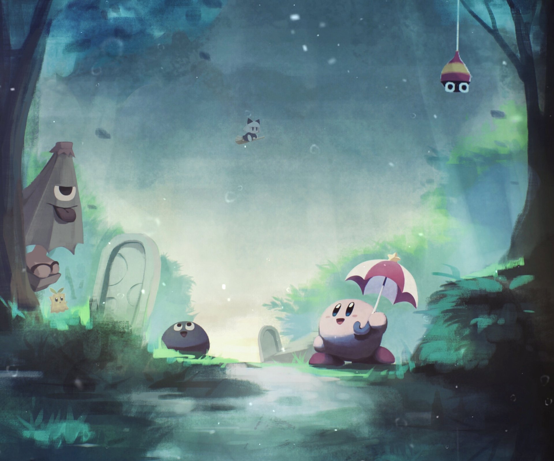 Kirby’s Dreamscape: HD Video Game Fantasy Wallpaper by すびかか