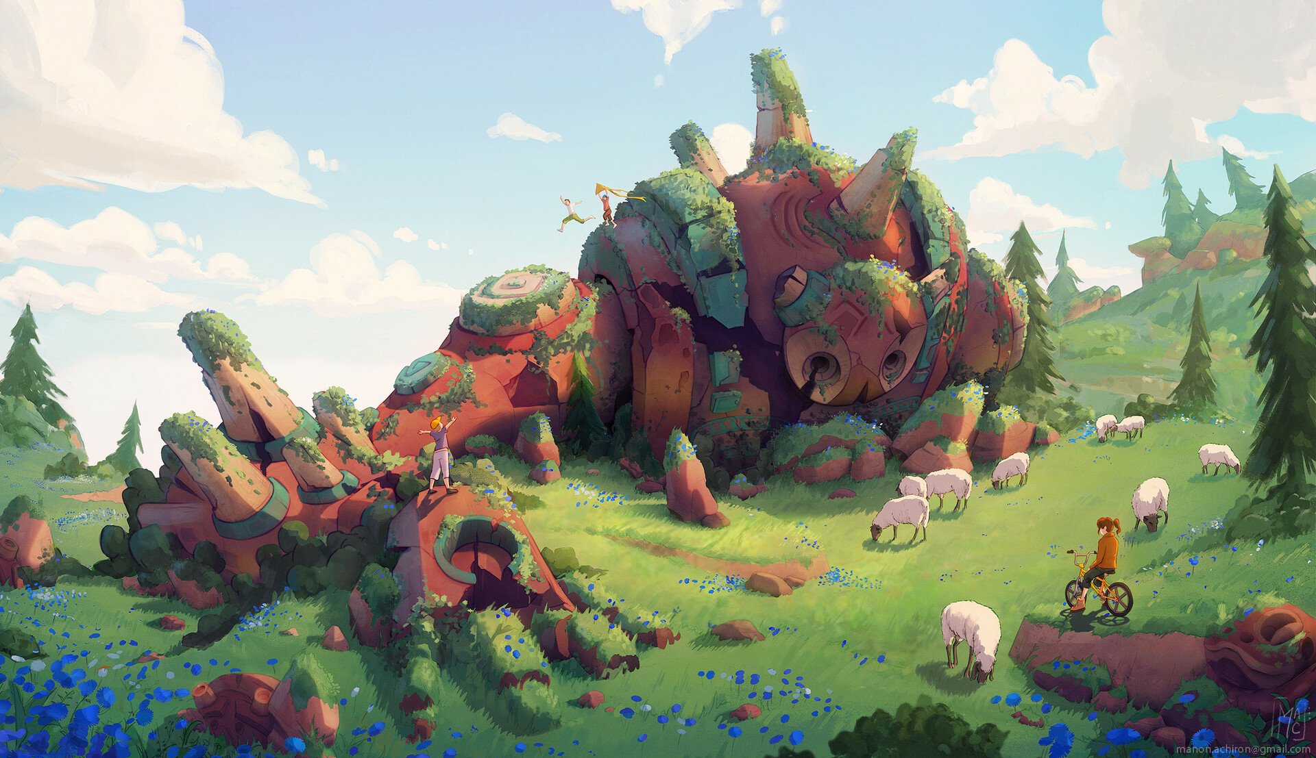 Child's Fantasy: The Sleeping Stone Giant (HD Wallpaper) by Manon Alexandre