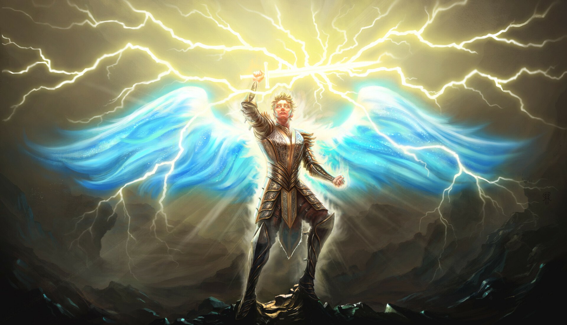 Download Fantasy Angel Warrior HD Wallpaper by Rodrigo Clark