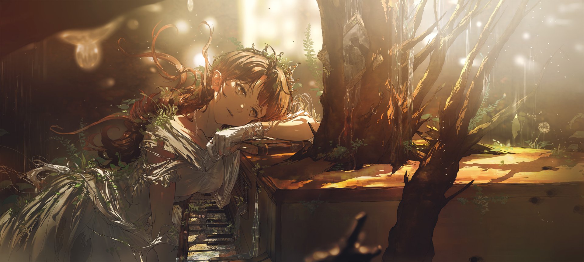 Sunlit Reverie — HD Anime Girl Wallpaper | 2667x1200 | Wallpaper Abyss