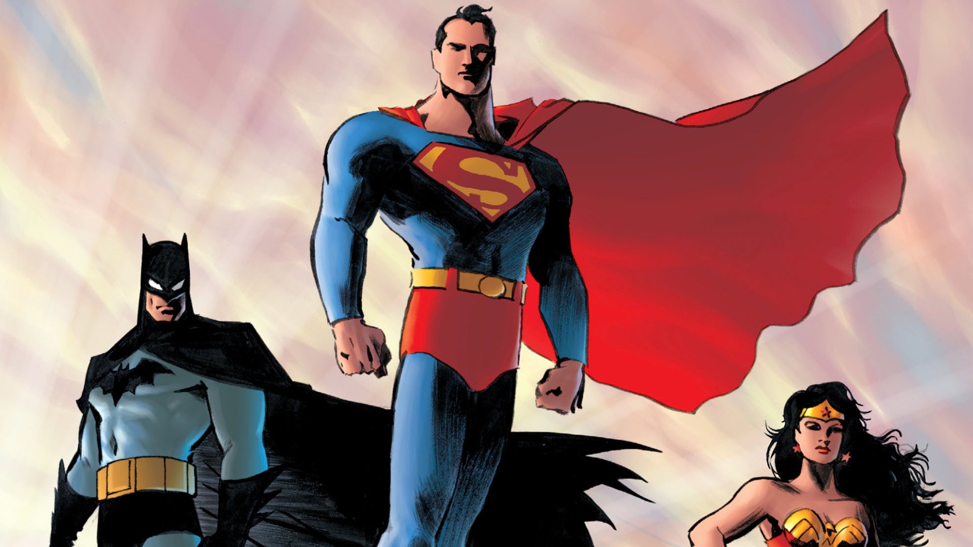 Download Superman Wonder Woman Batman Comic Trinity HD Wallpaper by Matt Wagner