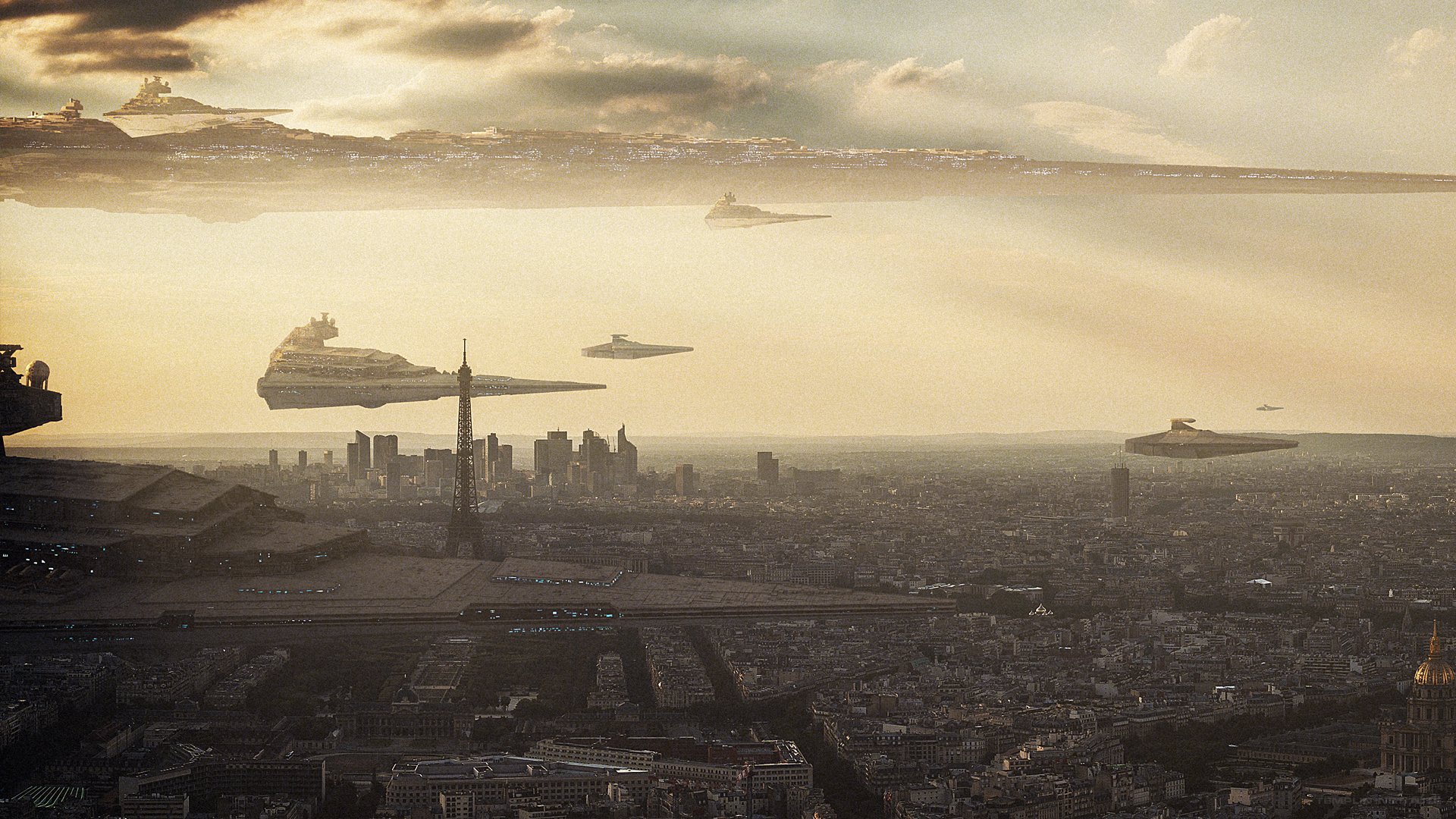 Download Eiffel Tower Paris Star Destroyer Sci Fi Space Invasion HD ...