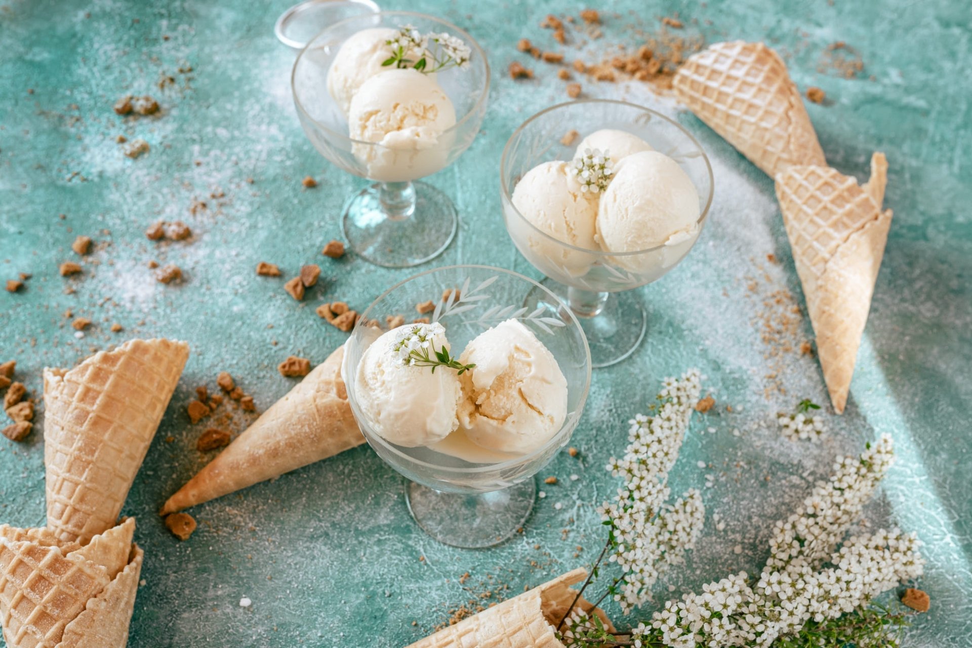 Download Waffle Cone Food Ice Cream HD Wallpaper