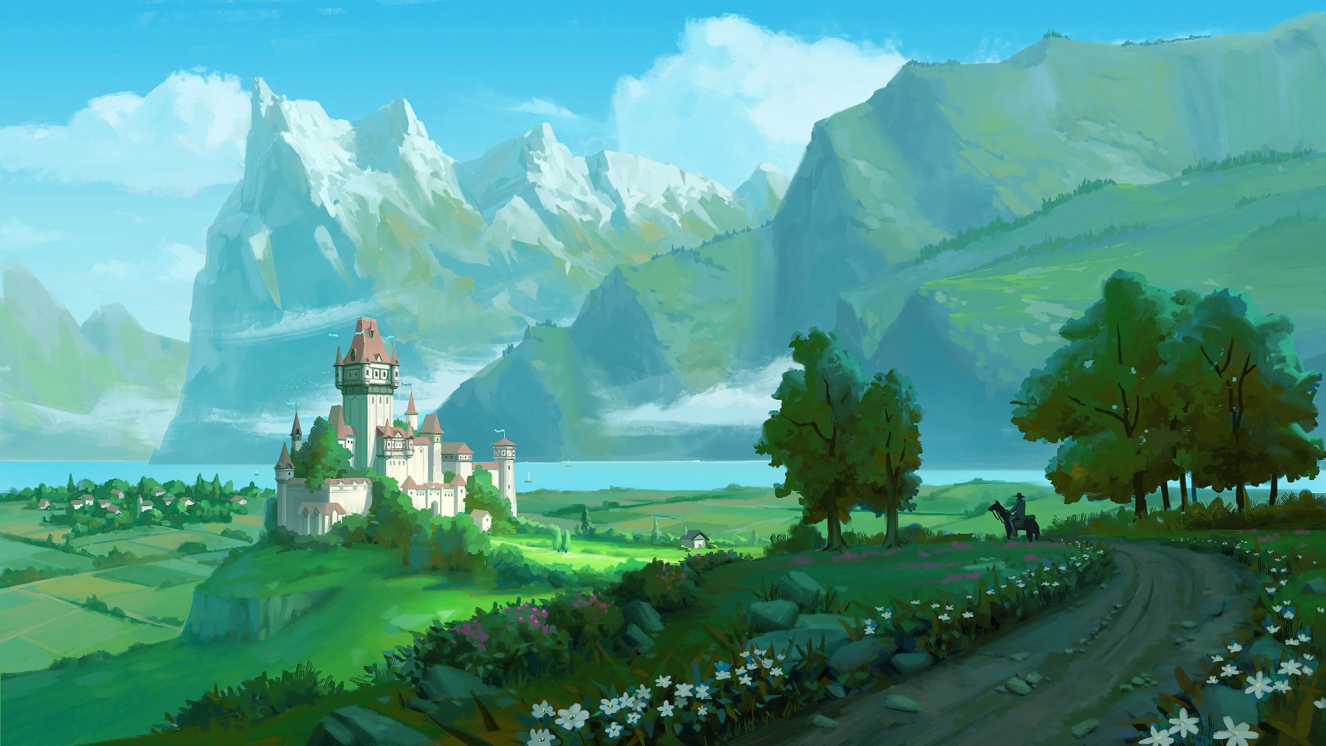 Majestic Fantasy Castle | Stunning 4K Ultra HD Landscape Wallpaper by pixel cat