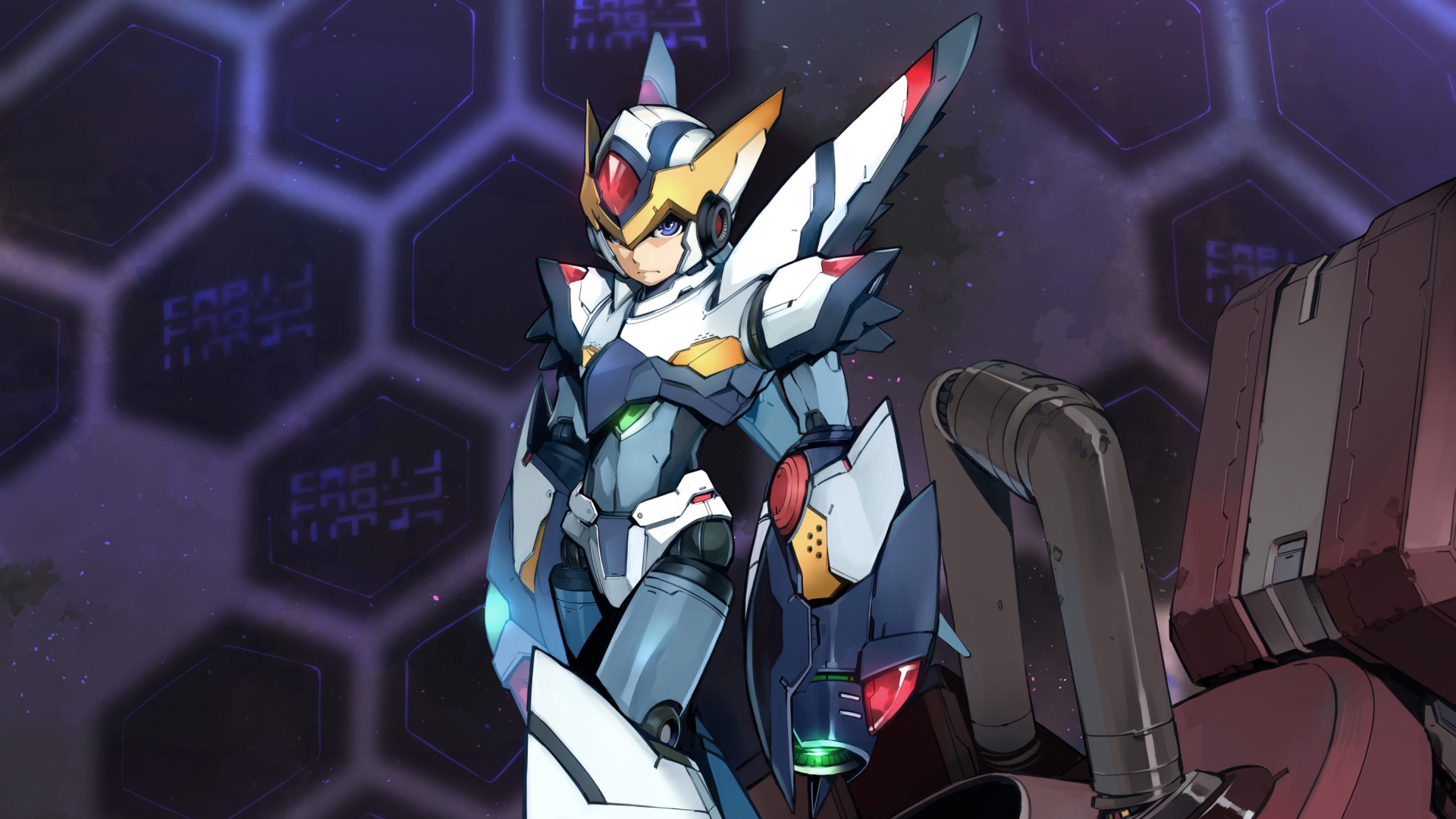 Mega Man 4K Ultra HD: Futuristic Video Game Wallpaper