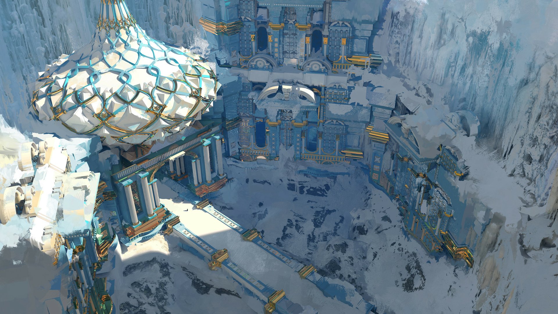 Mystic Frozen Temple - Fantasy HD Wallpaper by Sebastian Luca