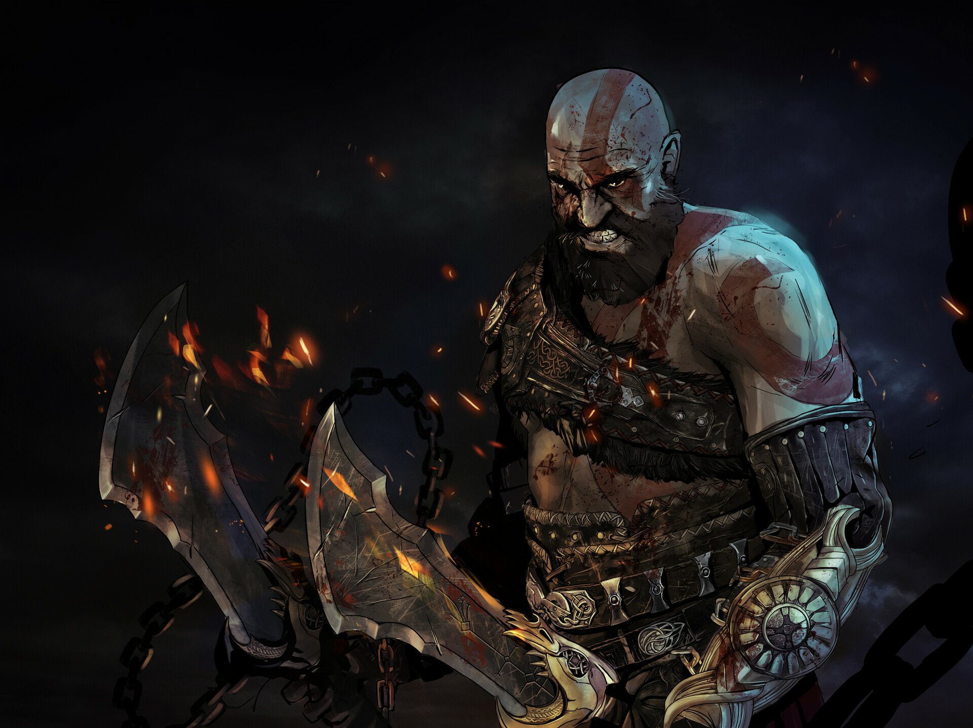 Kratos Unleashed: God of War Ragnarok HD Wallpaper Heroic Portrait by ...