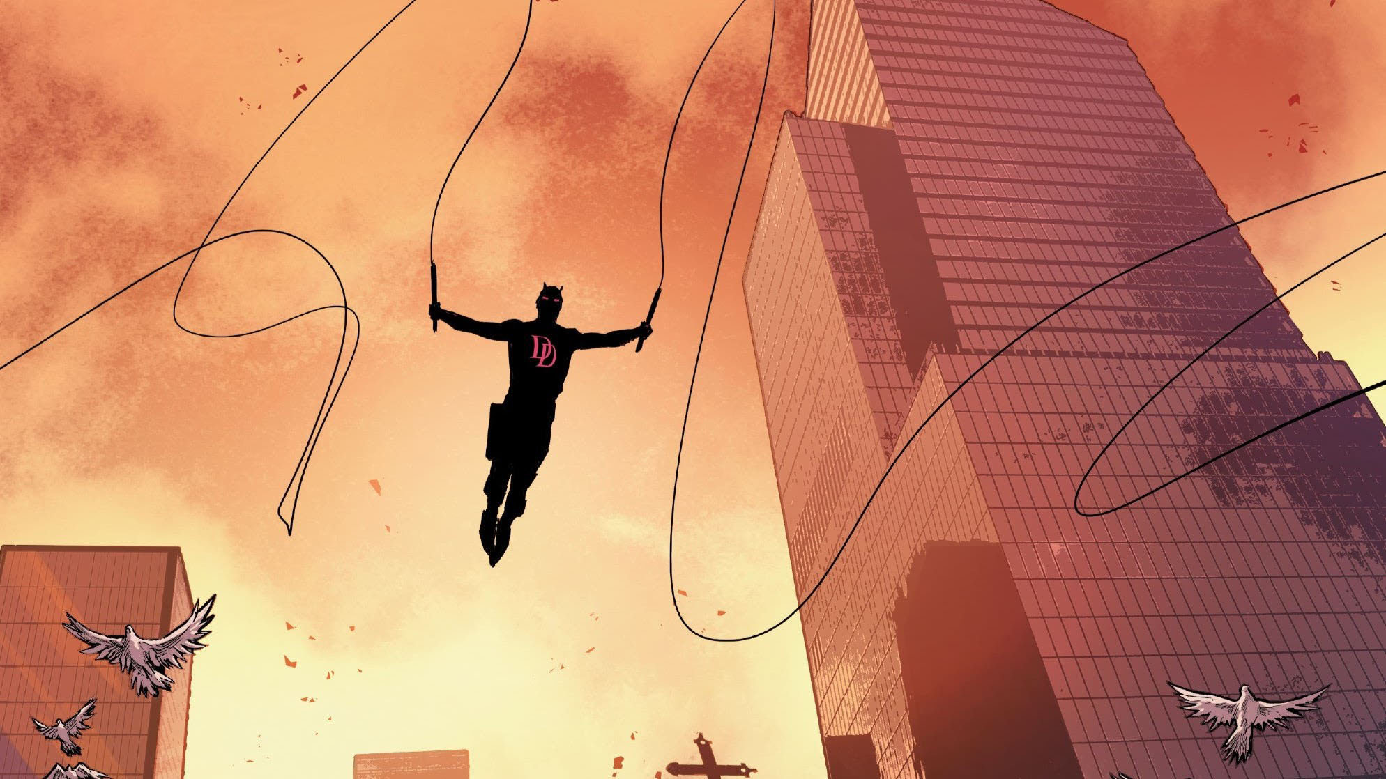 Download Daredevil Jumping Wallpaper Daredevil Minimalism Artwork