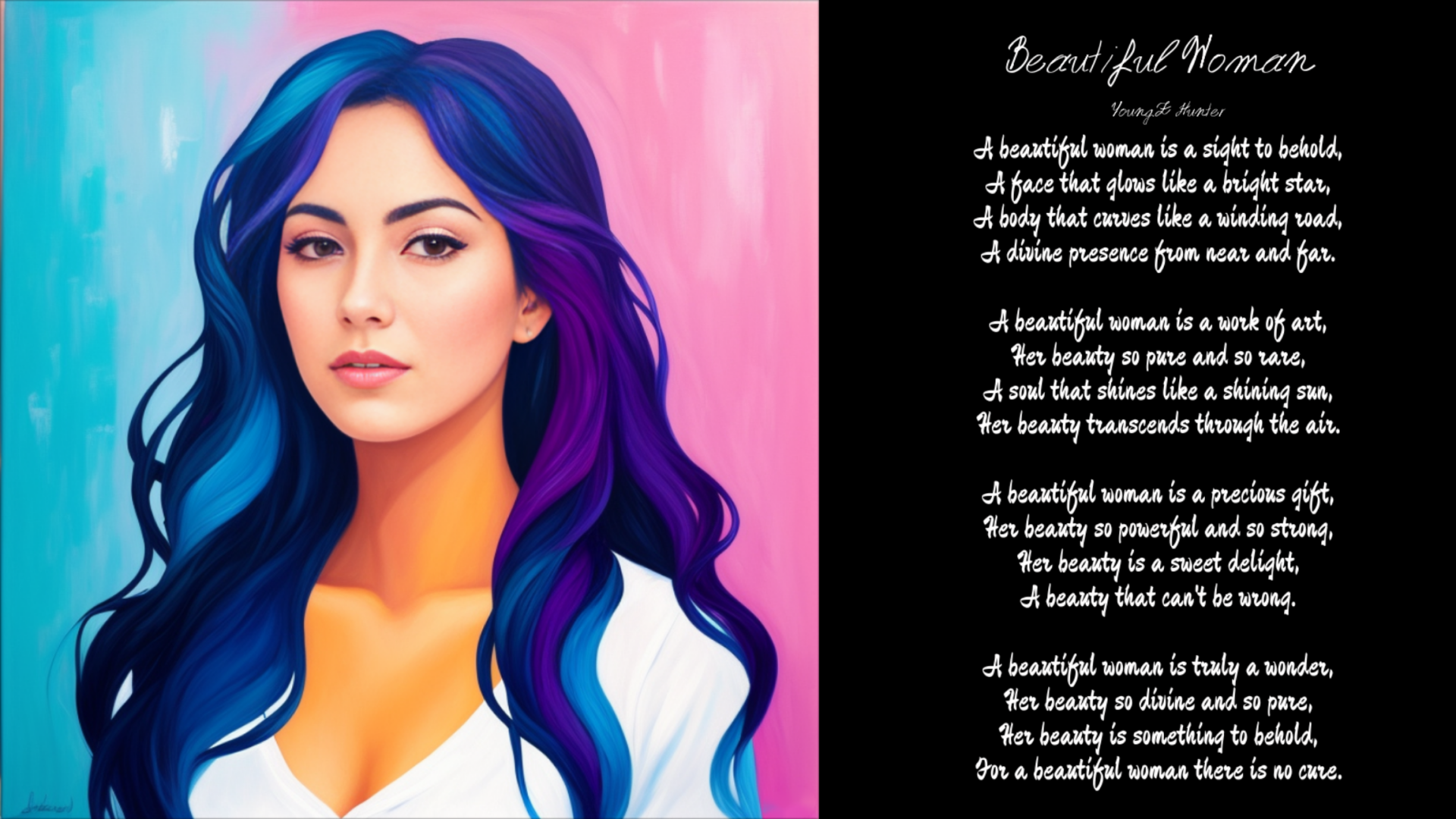 Retro Style Beautiful Woman and Poem by Young.Z Hunk