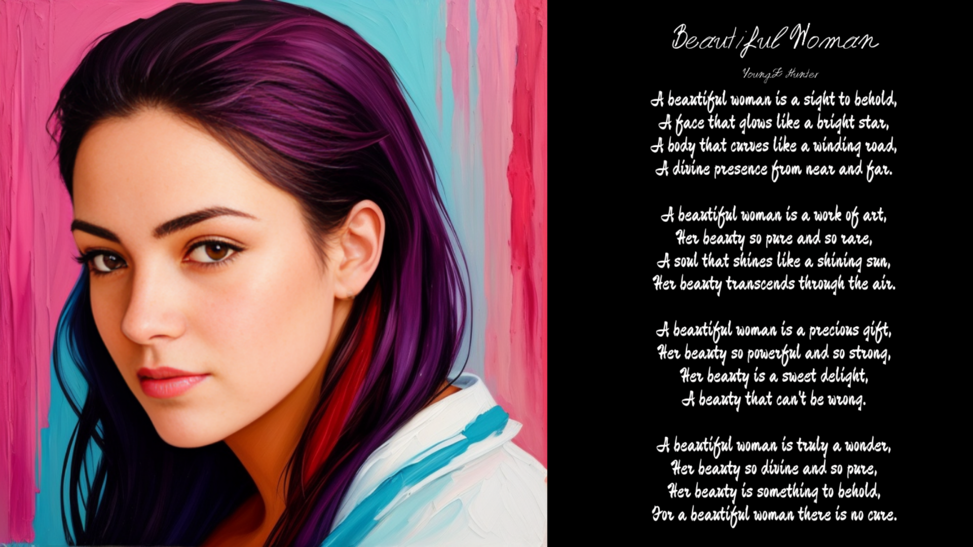 Retro style Beautiful Woman and Poem by Young.Z Hunk