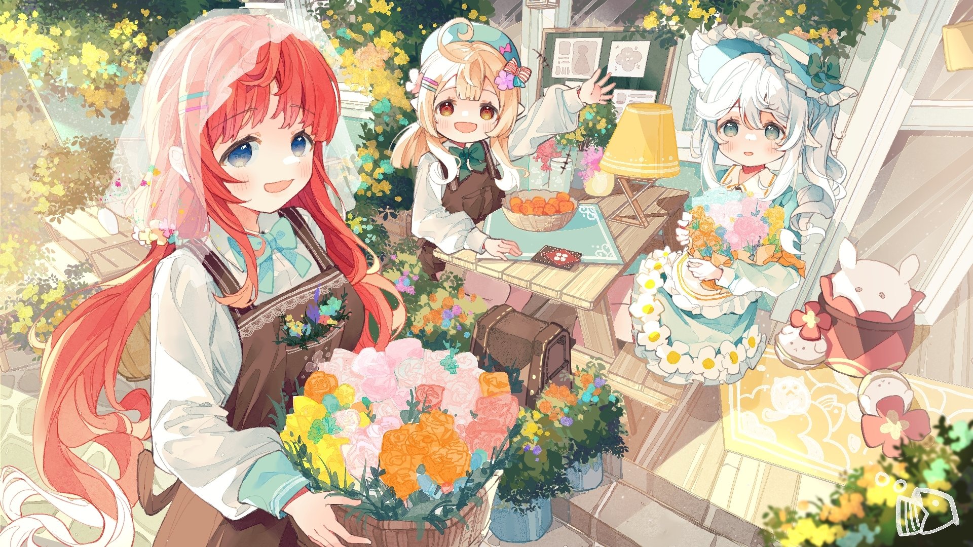 Blooming Trio: Nahida, Nilou & Klee — HD Wallpaper | 1920x1080 ...