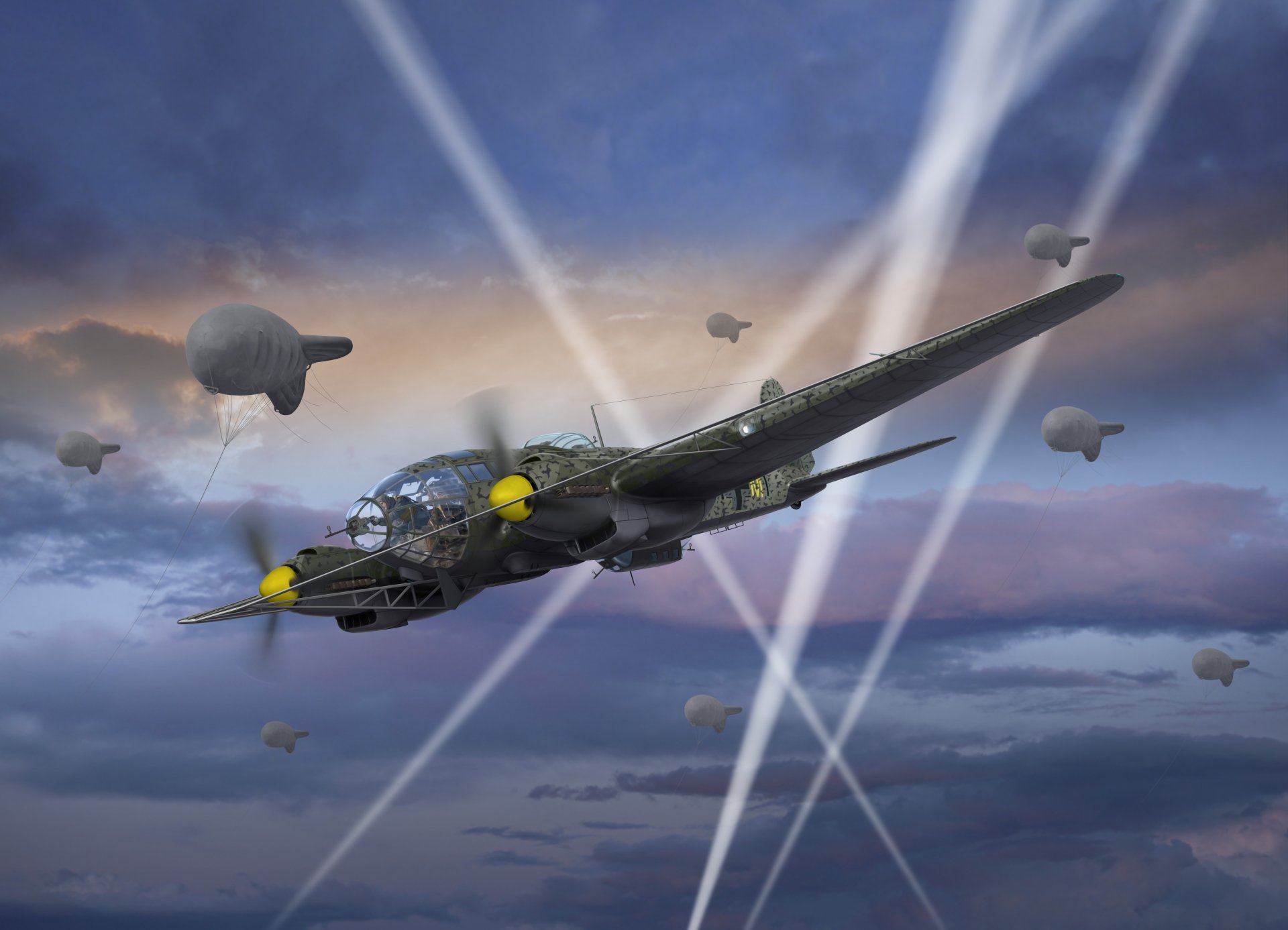 Heinkel He 111 in Action: Stunning 4K Ultra HD Military Wallpaper
