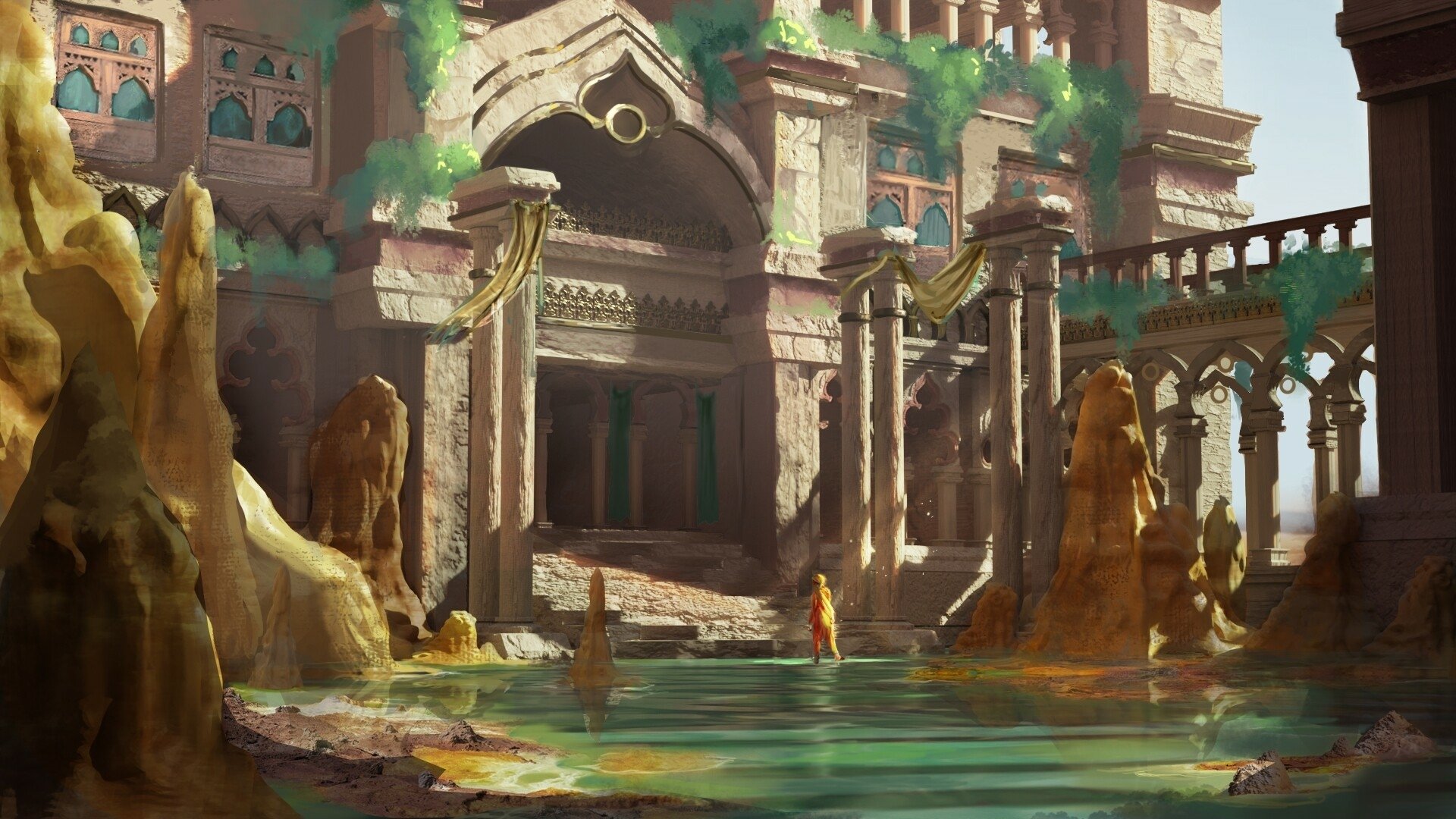 Download Fantasy Temple HD Wallpaper by Maeve B