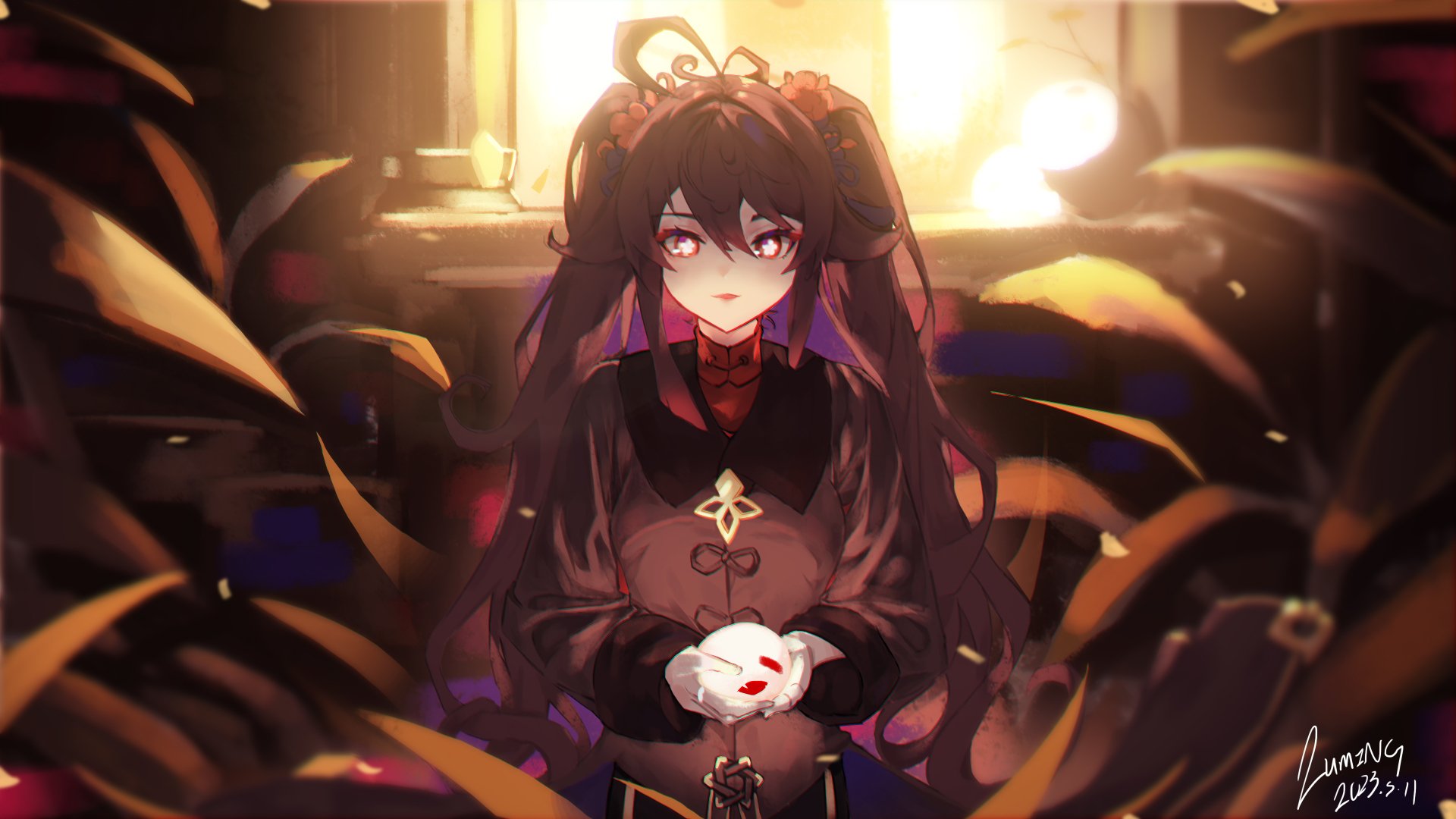 Hu Tao 4K Ultra HD Wallpaper – Genshin Impact's Enigmatic Spirit Guide