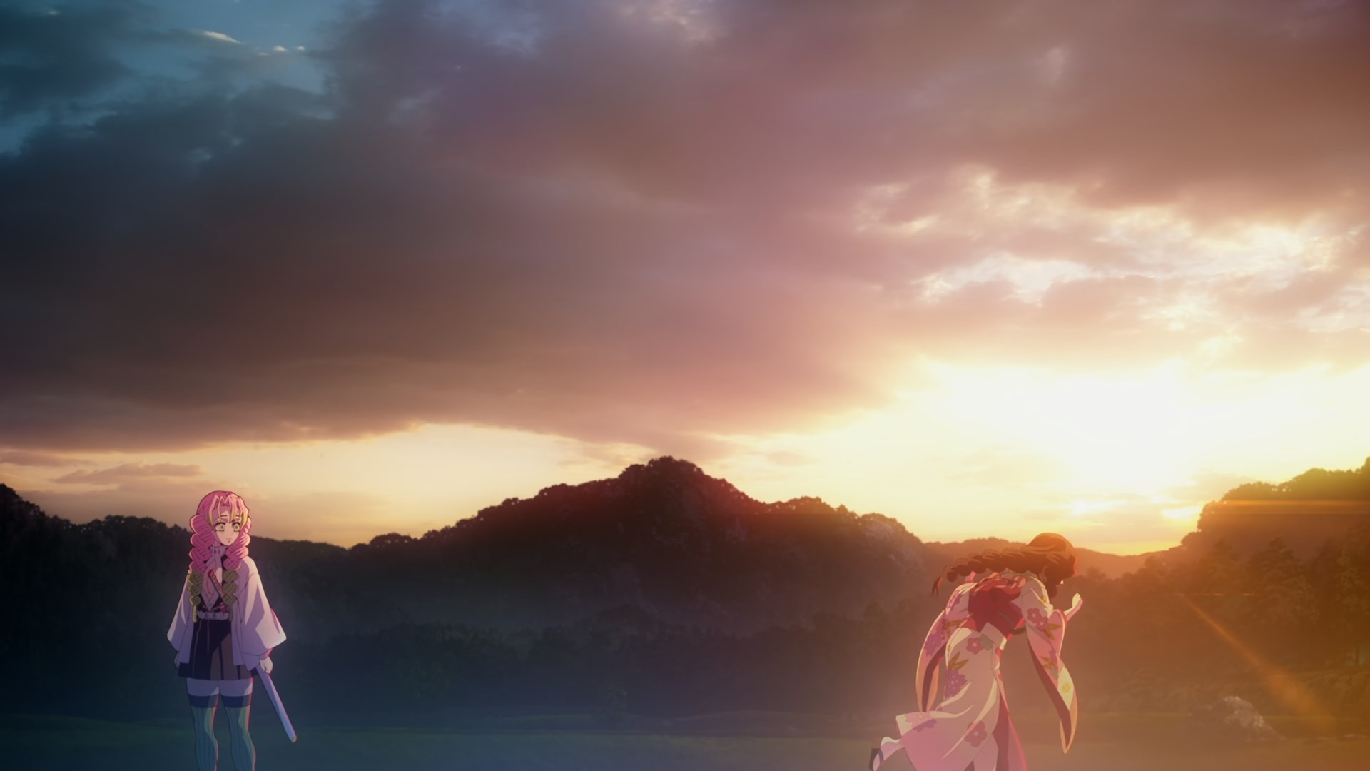 Demon Slayer HD Anime Wallpaper – Kimetsu no Yaiba Sunset Moment