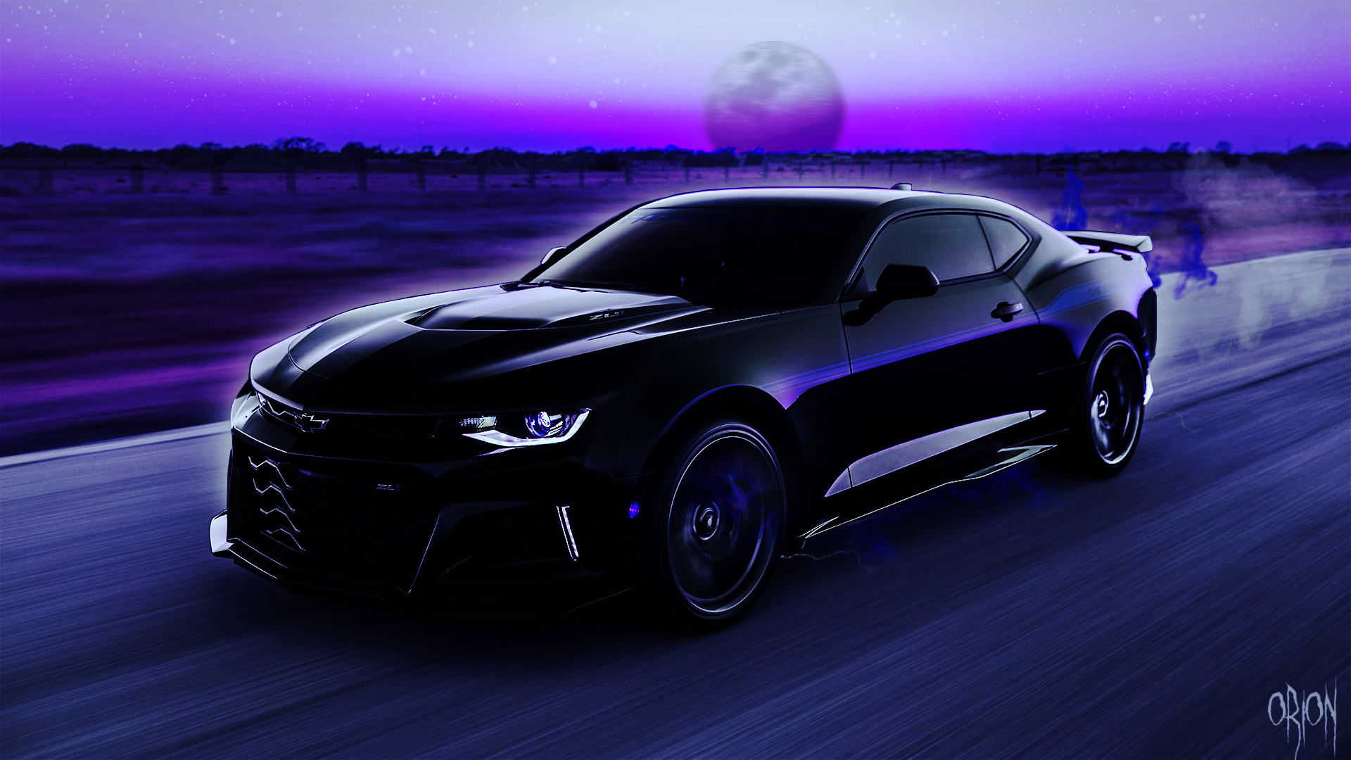 Chevrolet under the purple moon(1920x1080) by Or!on