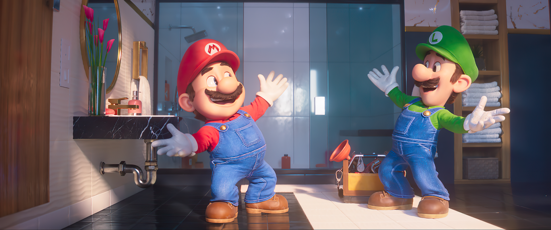 Download Super Mario Bros. 2023 HD Wallpaper | 2583x1080 | Wallpaper Abyss