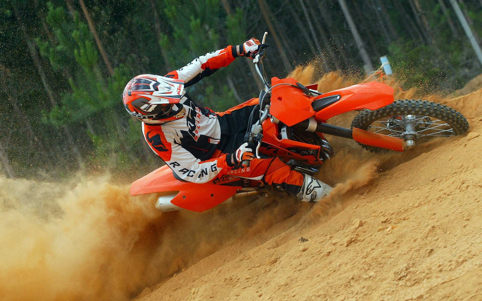 Ride the Thrill: KTM Dirt Bike in Action – HD Wallpaper