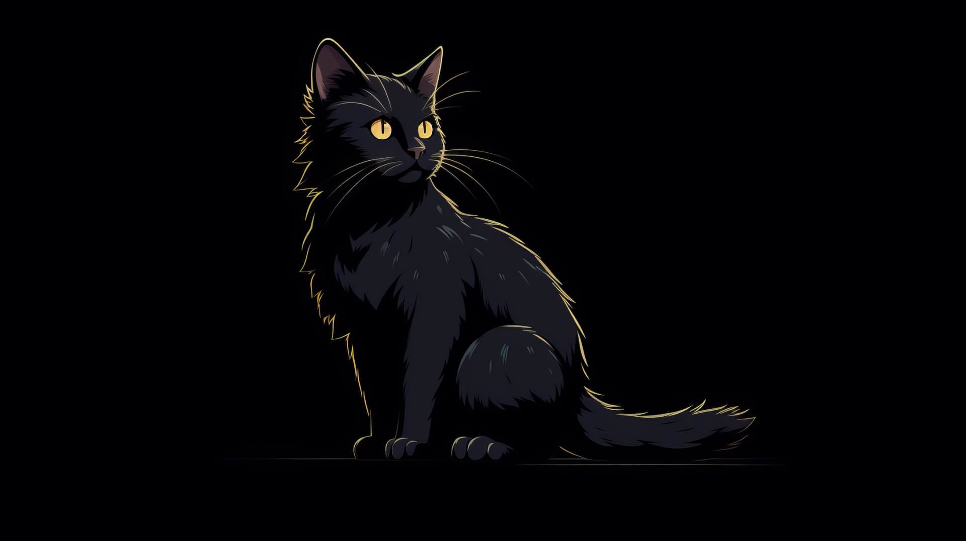 Majestic Black Cat HD Wallpaper | 2184x1224 | Wallpaper Abyss
