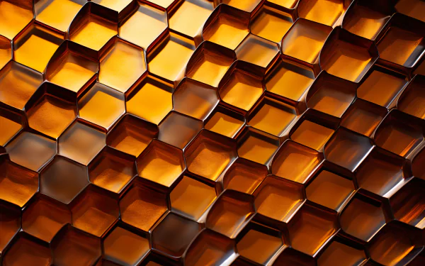 Download Red Light Colors Honeycomb Abstract Pattern HD Wallpaper