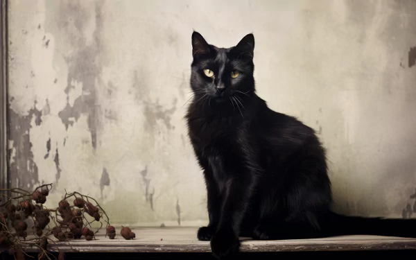Mesmerizing Black Cat HD Wallpaper