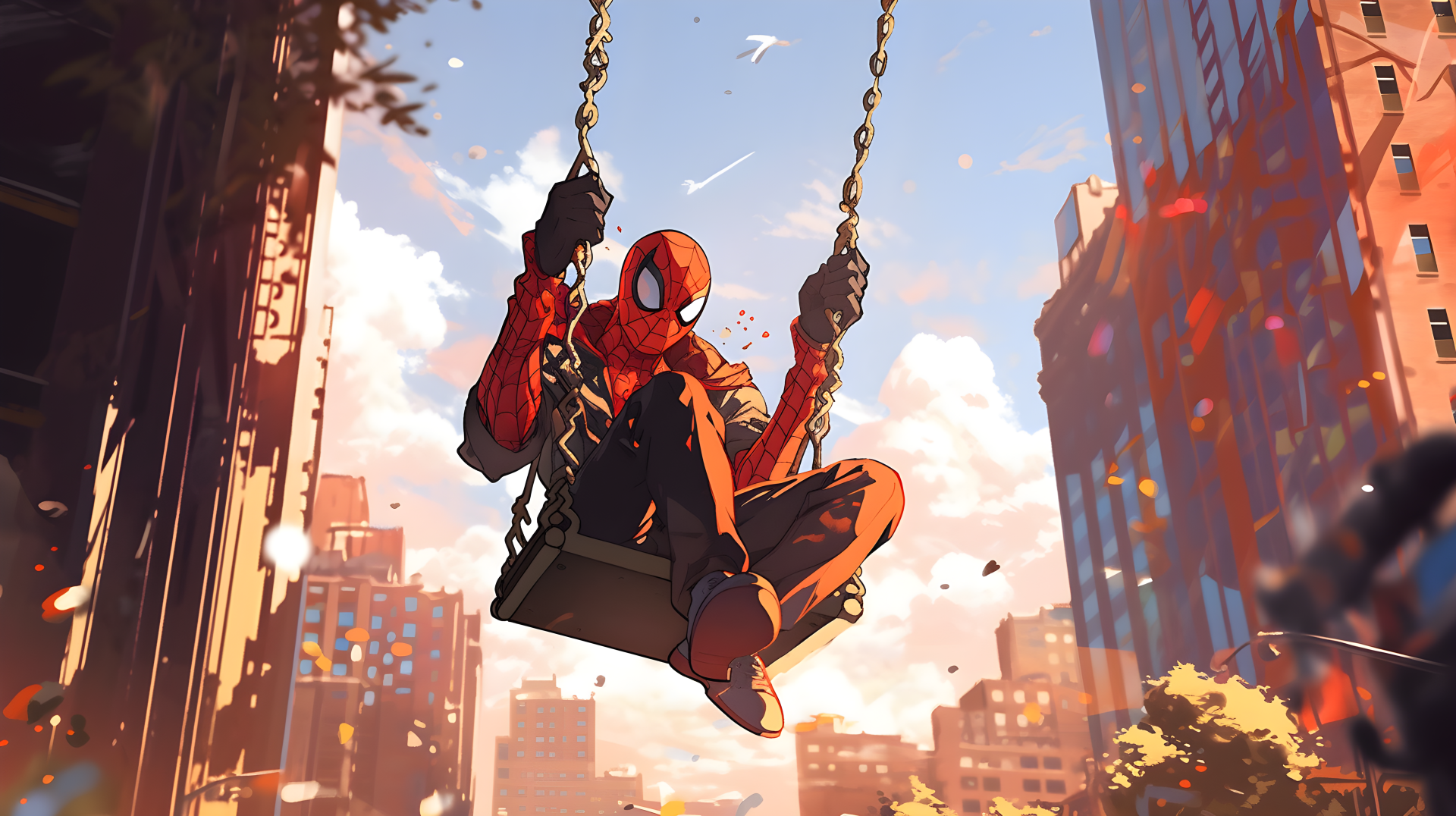 SpiderMan swinging by Kragon